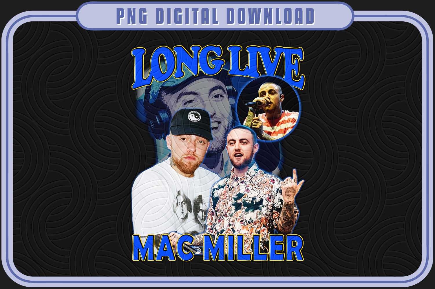 Ready to print T-shirt design, Mac Miller Png file, Bootleg Rap tee ...