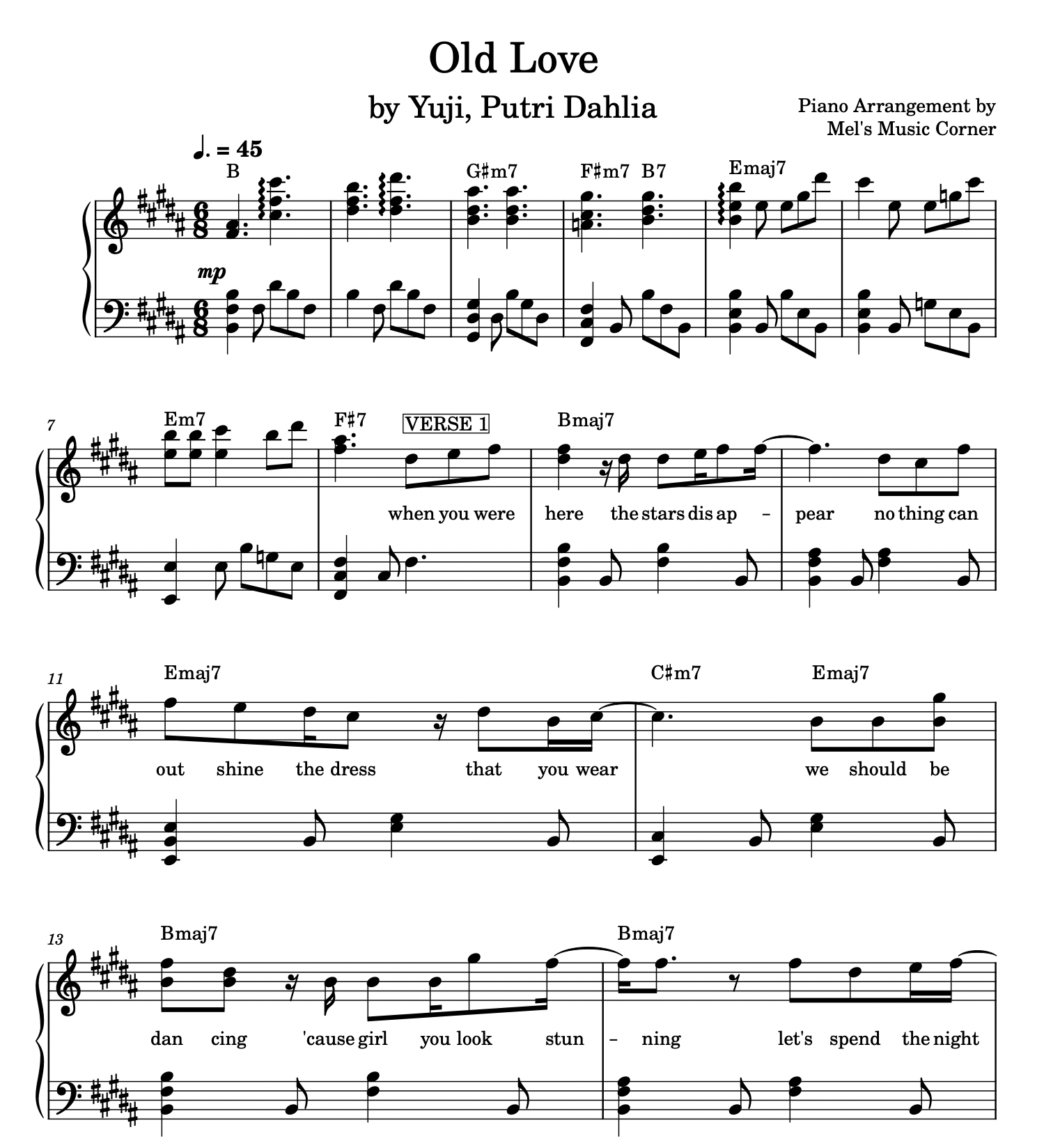 Old Love by Yuji & Putri Dahlia SHEET MUSIC or MIDI - Payhip