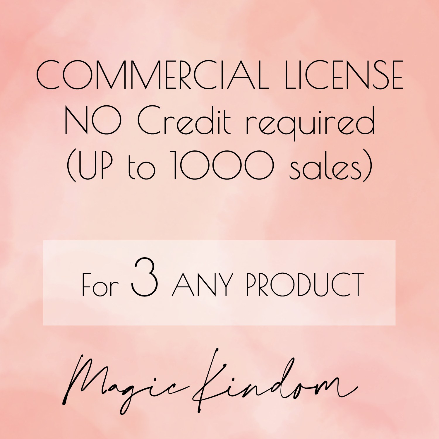 COMMERCIAL LICENS for commercial use up to 1000 REPRODUCTIONS, for 3 ...