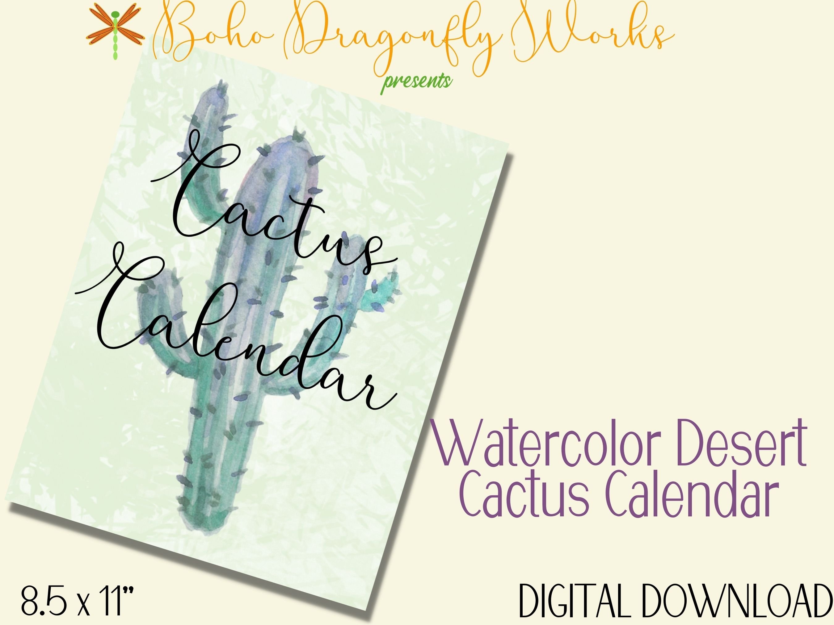 2023 Calendar Peach Marble Printable Digital Year at a Glance Calendar