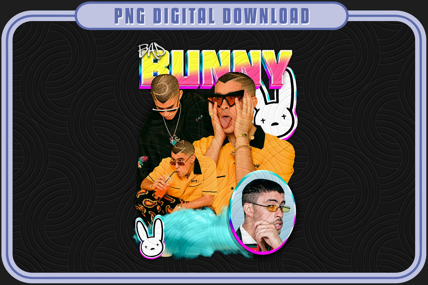 Bad Bunny Png File, Unique Bad Bunny Png, Bad Bunny Shirt Design, RAP ...