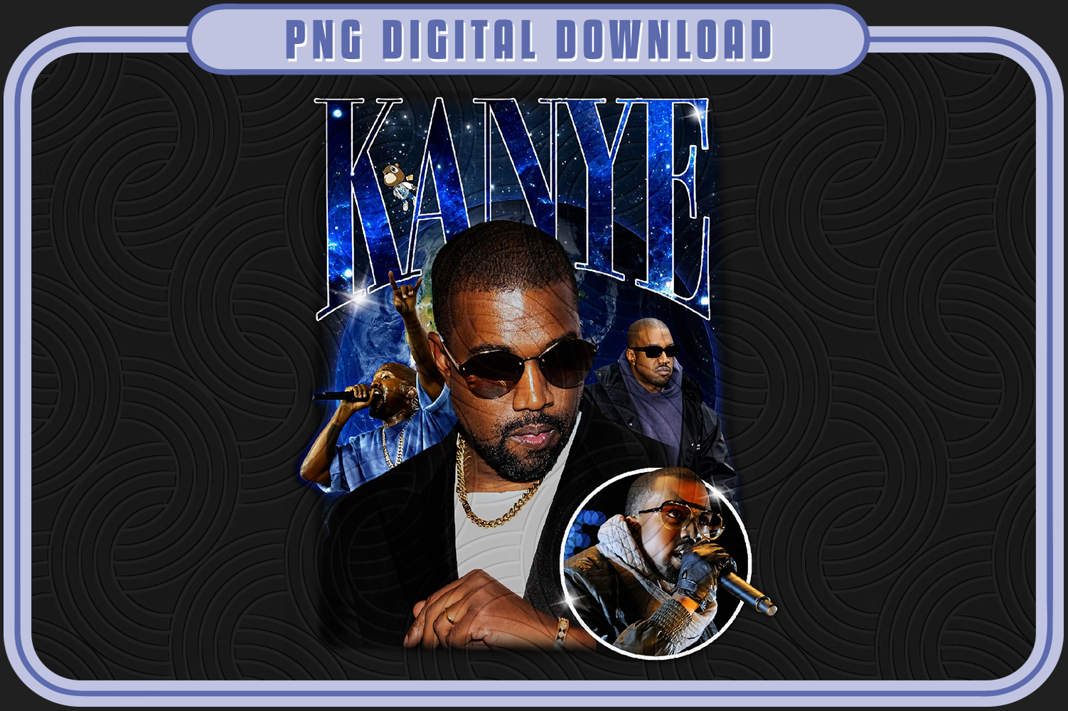 Kanye Wes Png Design, Kanye West Bootleg T-shirt PNG, Rap Tee, Vintage ...