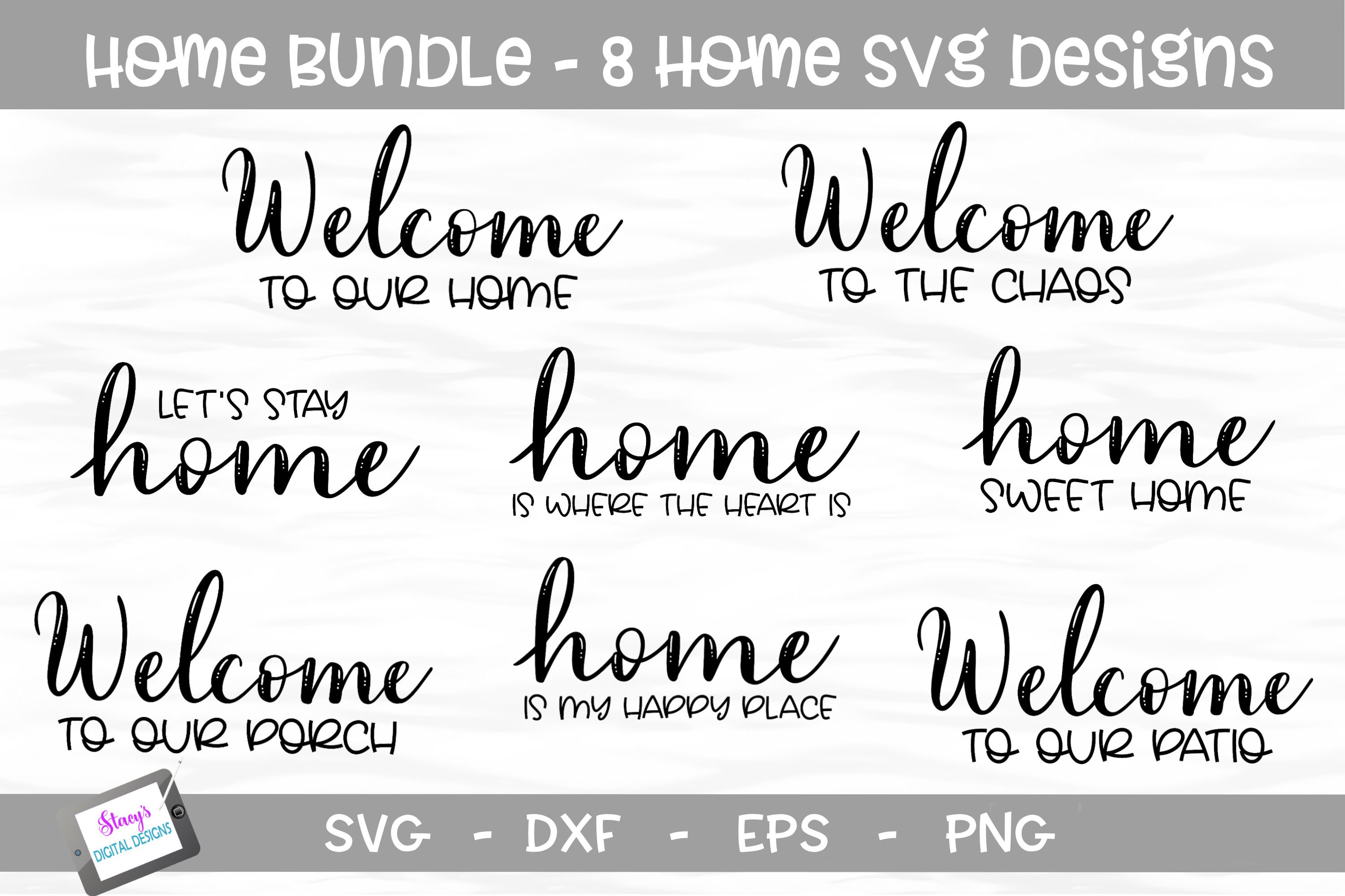 Home Bundle | 8 Home SVG Sign Designs | Welcome
