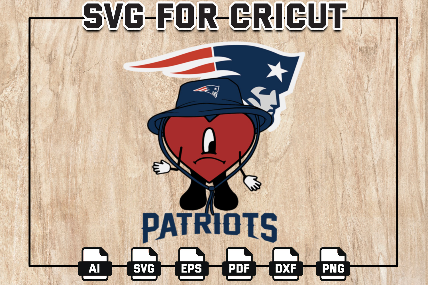 Bad Bunny Patriots NFL Svg, New-England-Patriots Football team Svg, Un ...