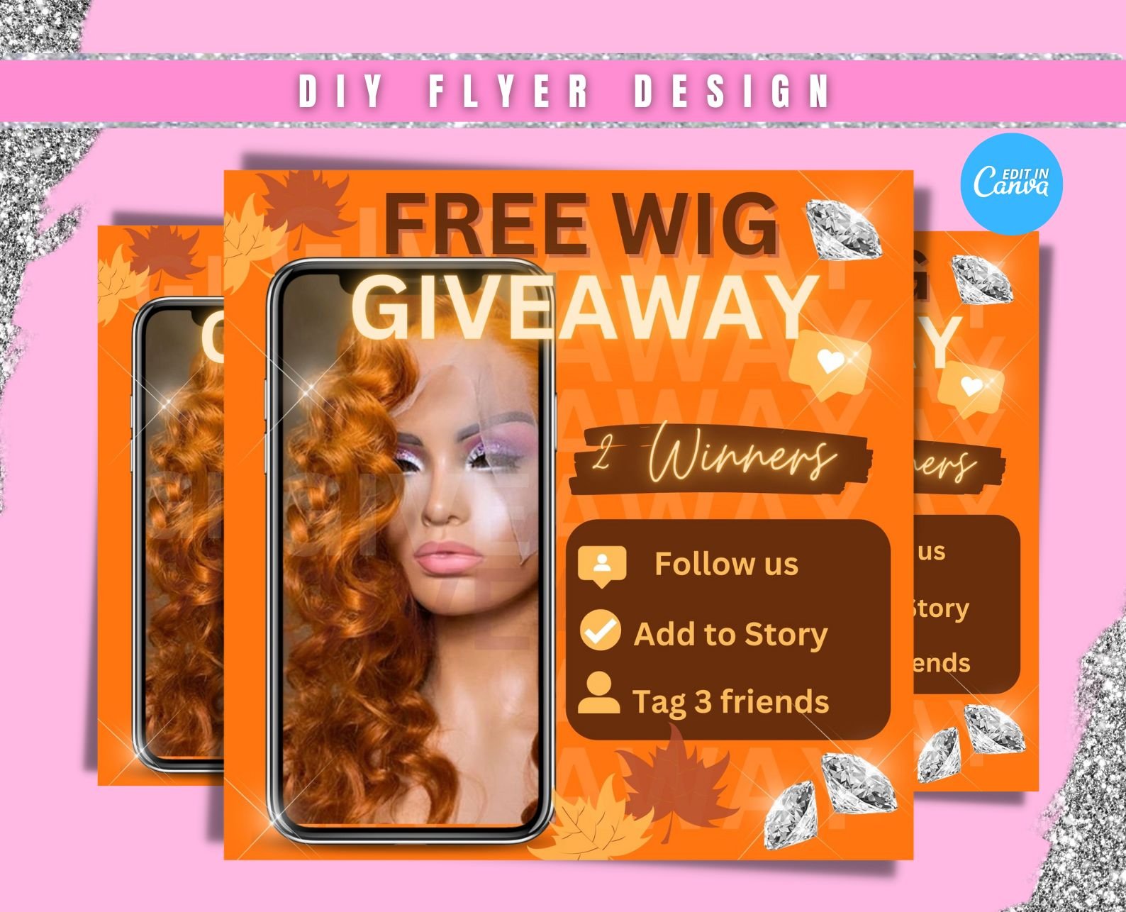 Fall Giveaway Flyer, Fall season flyer, hair bundles flyer, flash sale ...
