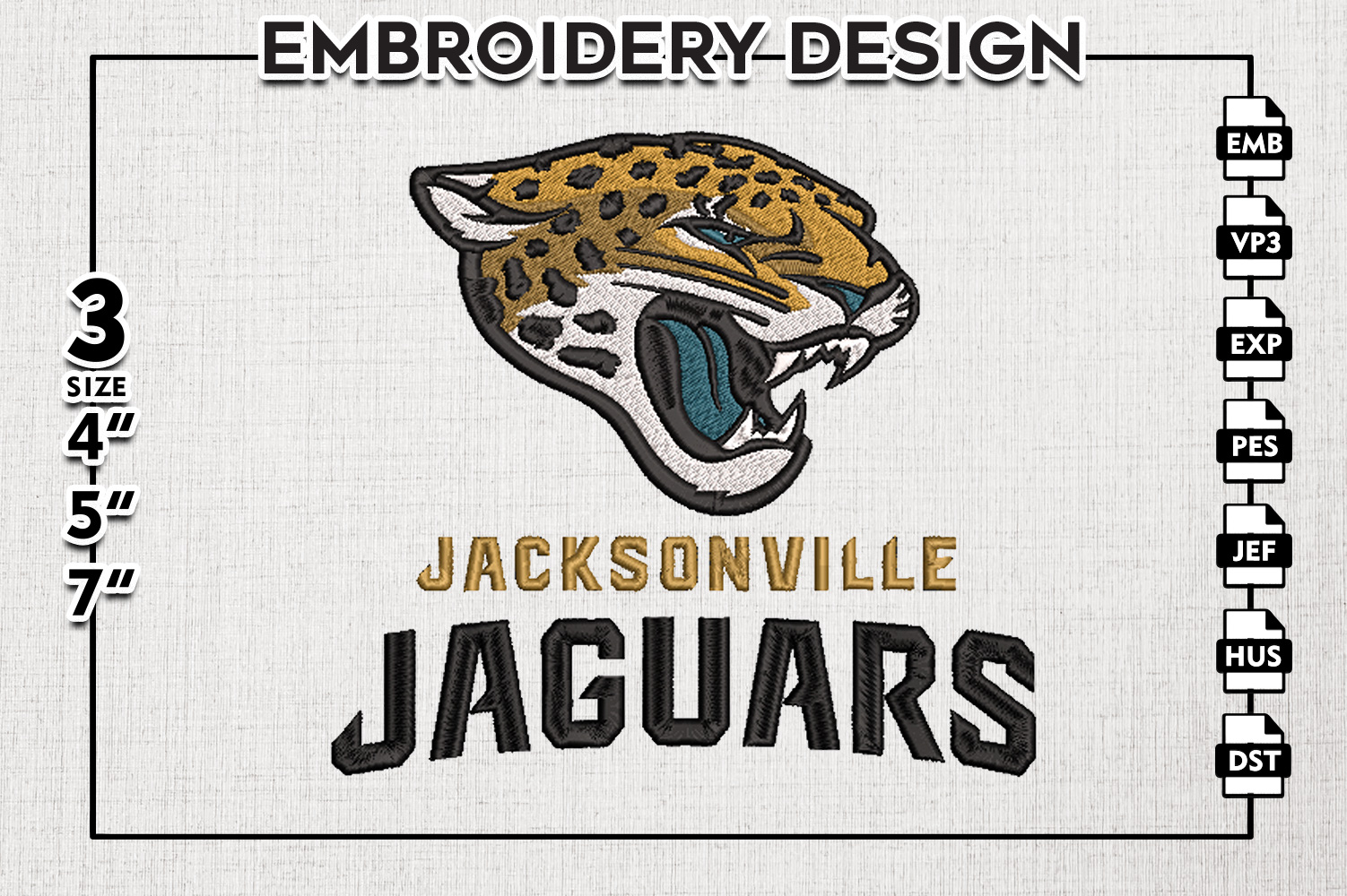 Jacksonville-Jaguars Football Embroidery files, Jaguars NFL Logo ...