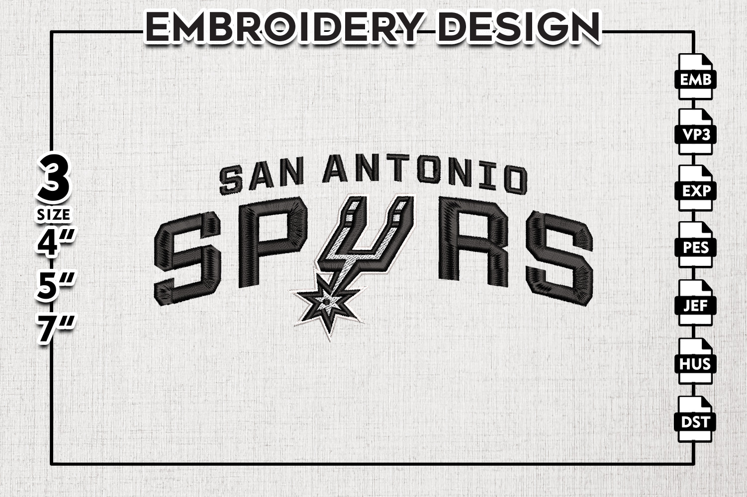 San Antonio Spurs Basketball Team Embroidery Design, NBA San Antonio ...