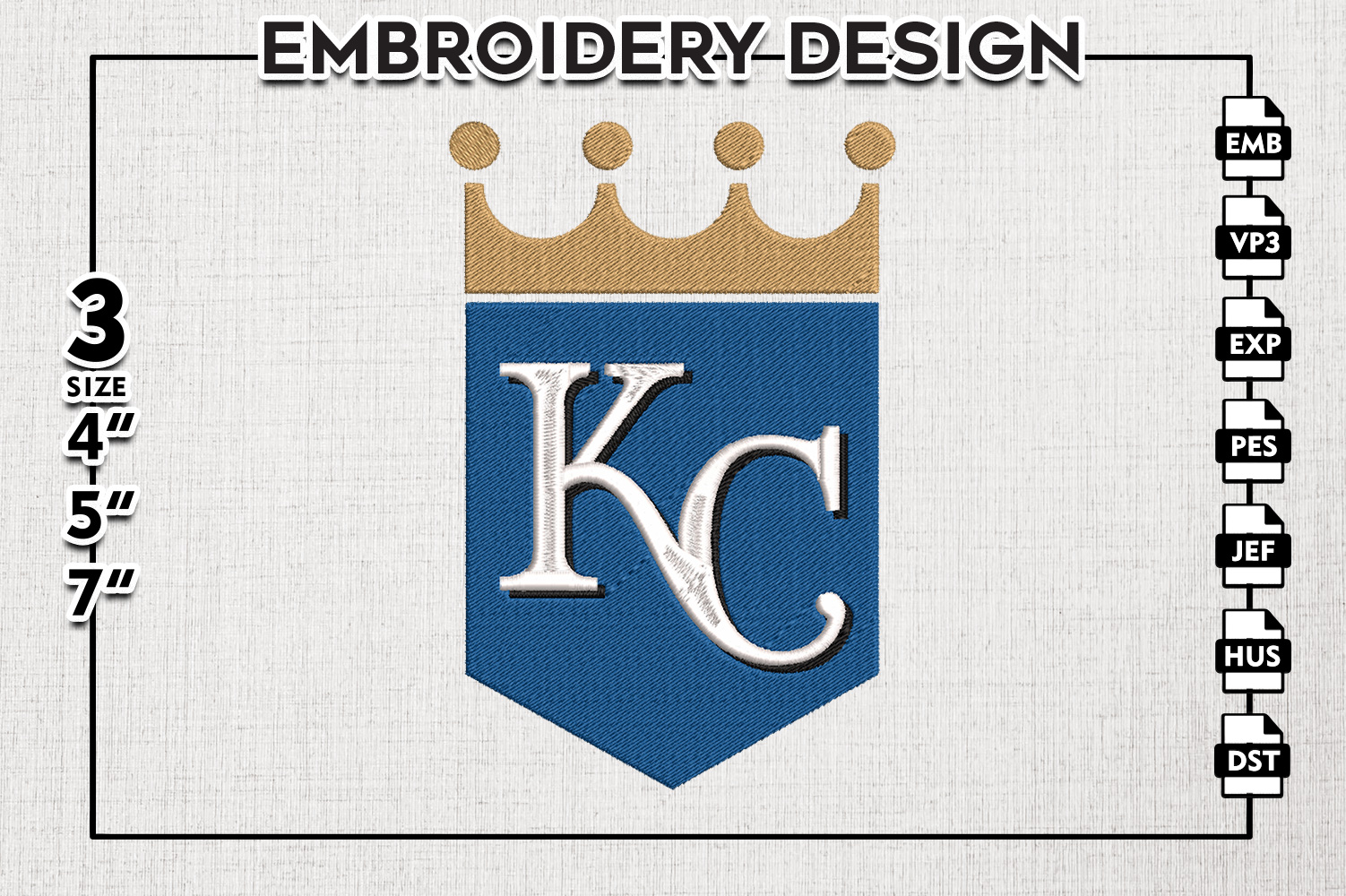 Kansas City Royals Embroidery Design, Kansas City Royals Baseball Team ...