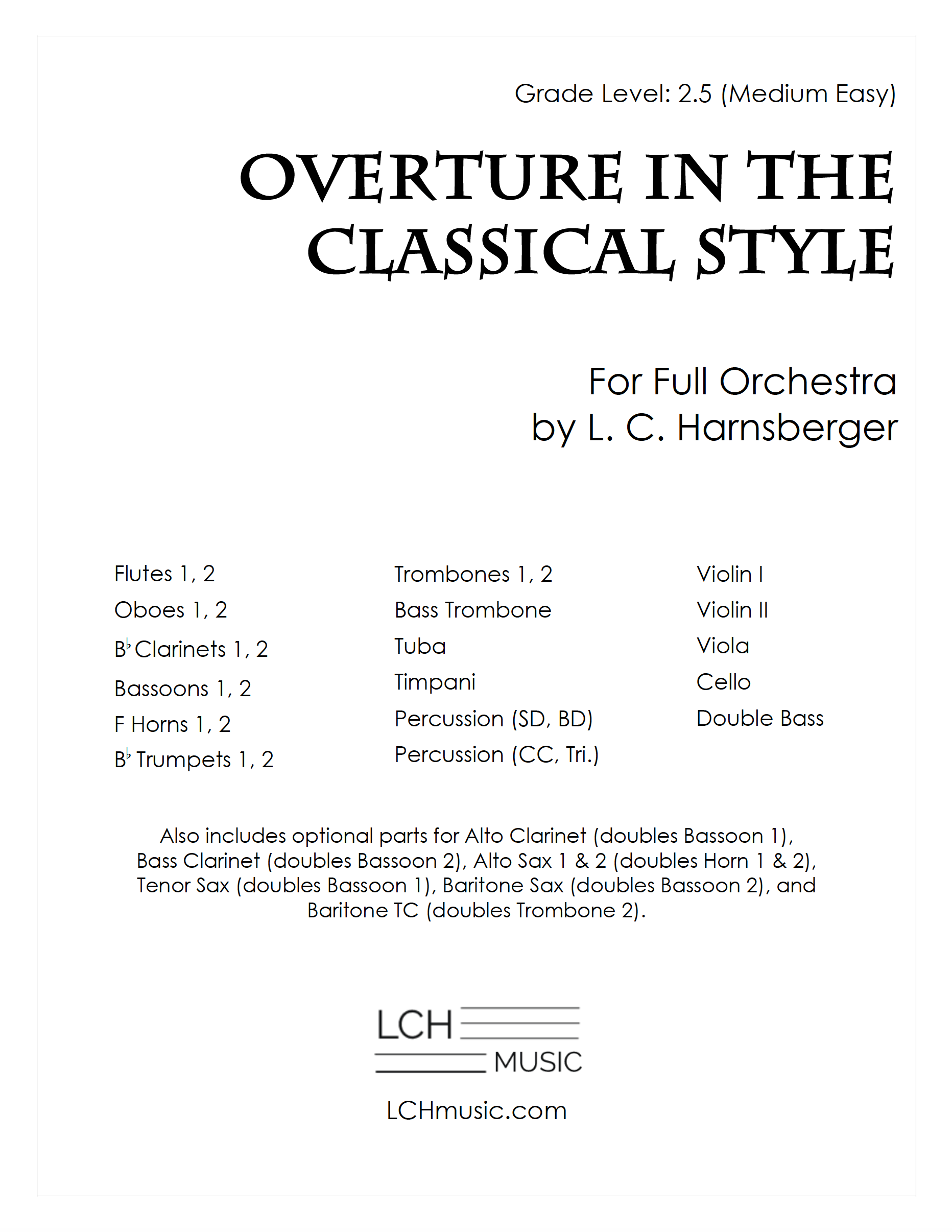 Overture in the Classical Style (Grade 2.5) by L. C. Harnsberger - Payhip