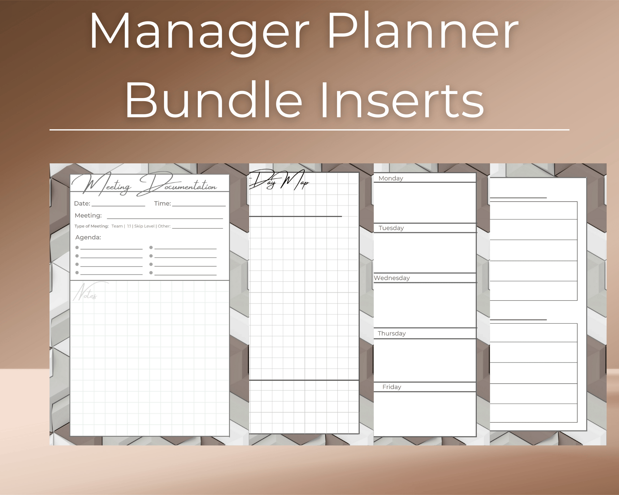 Manager Planner Bundle Inserts - Digital Download in sizes A4, A5, A6 ...