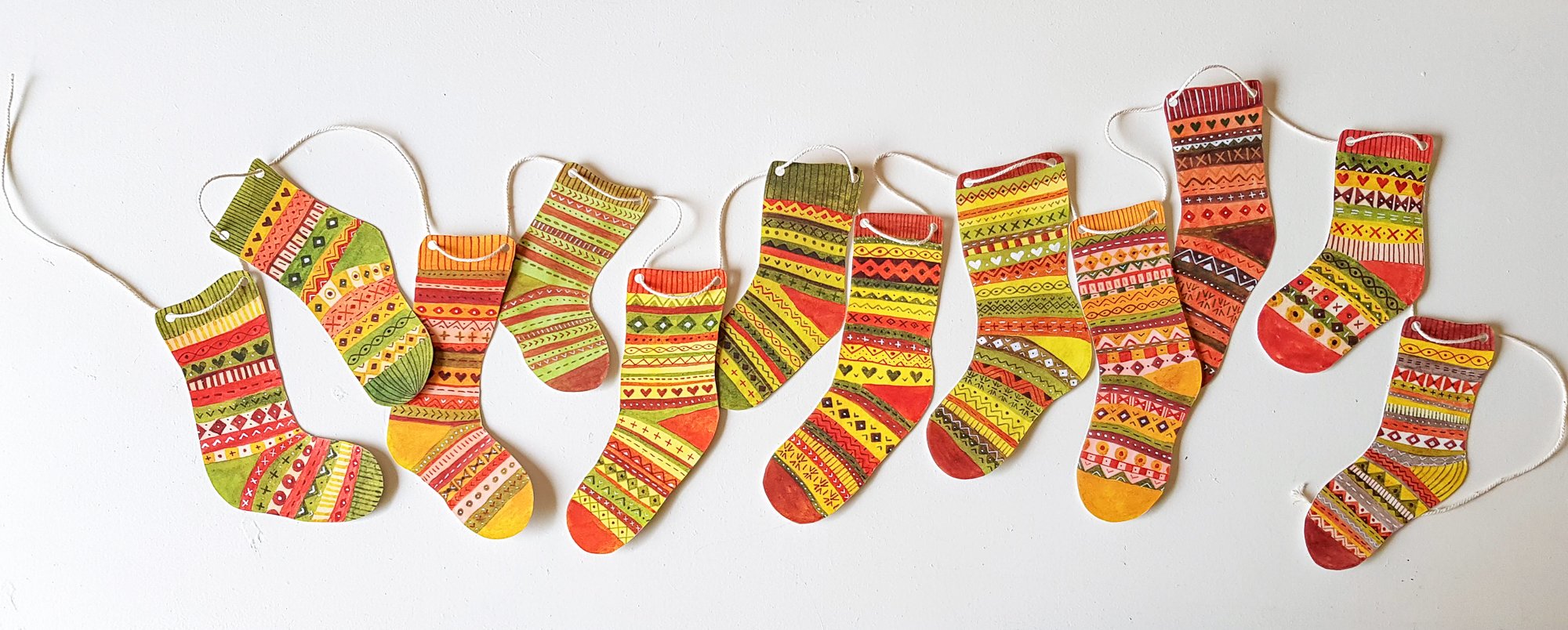 Printable Fair Isle sock garland - Payhip