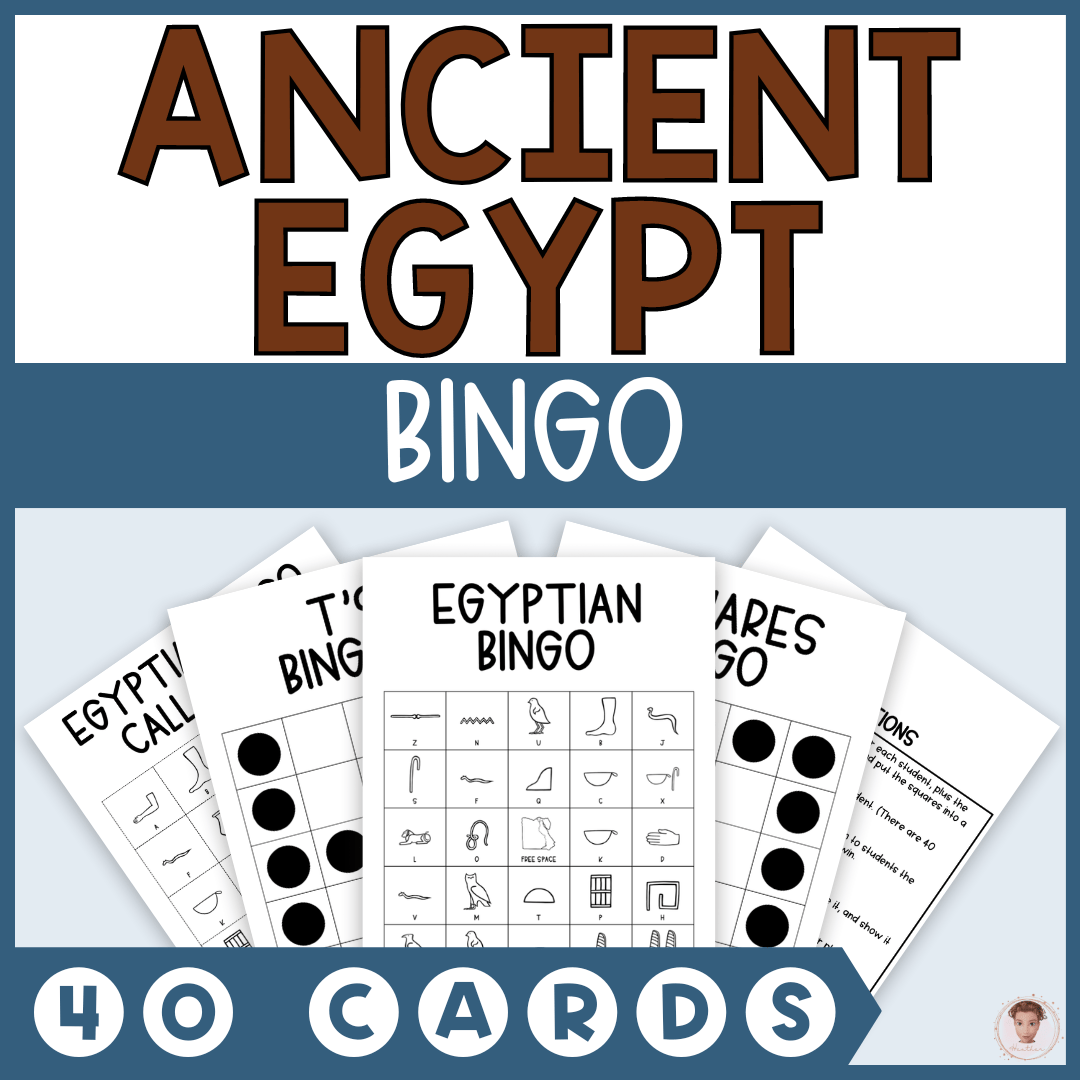 Ancient Egypt Bingo (40 Cards, 8 Ways to Win)