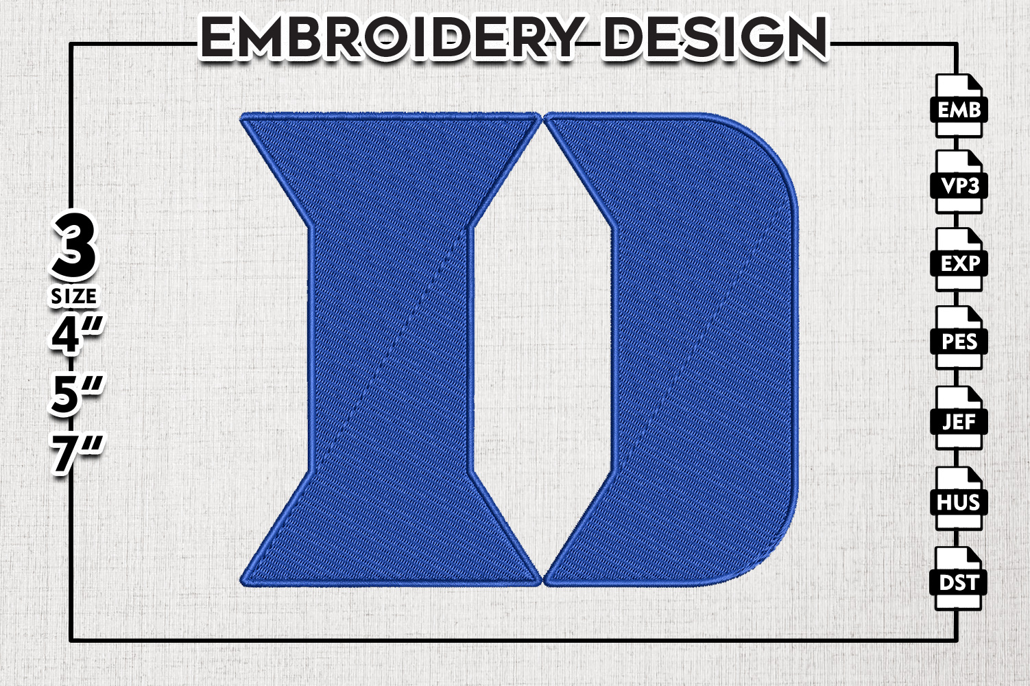 Duke Blue Devils Football Team Embroidery file, NCAAF teams Embroidery ...