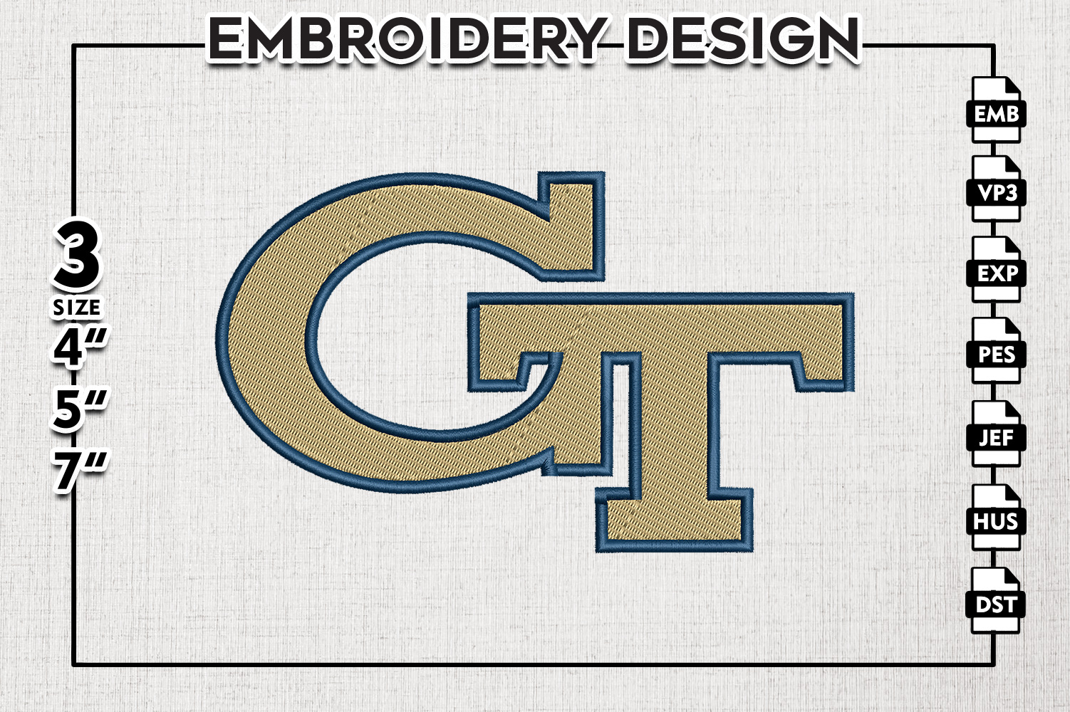 Georgia Tech Yellow Jackets Football Team Embroidery file, NCAAF teams ...