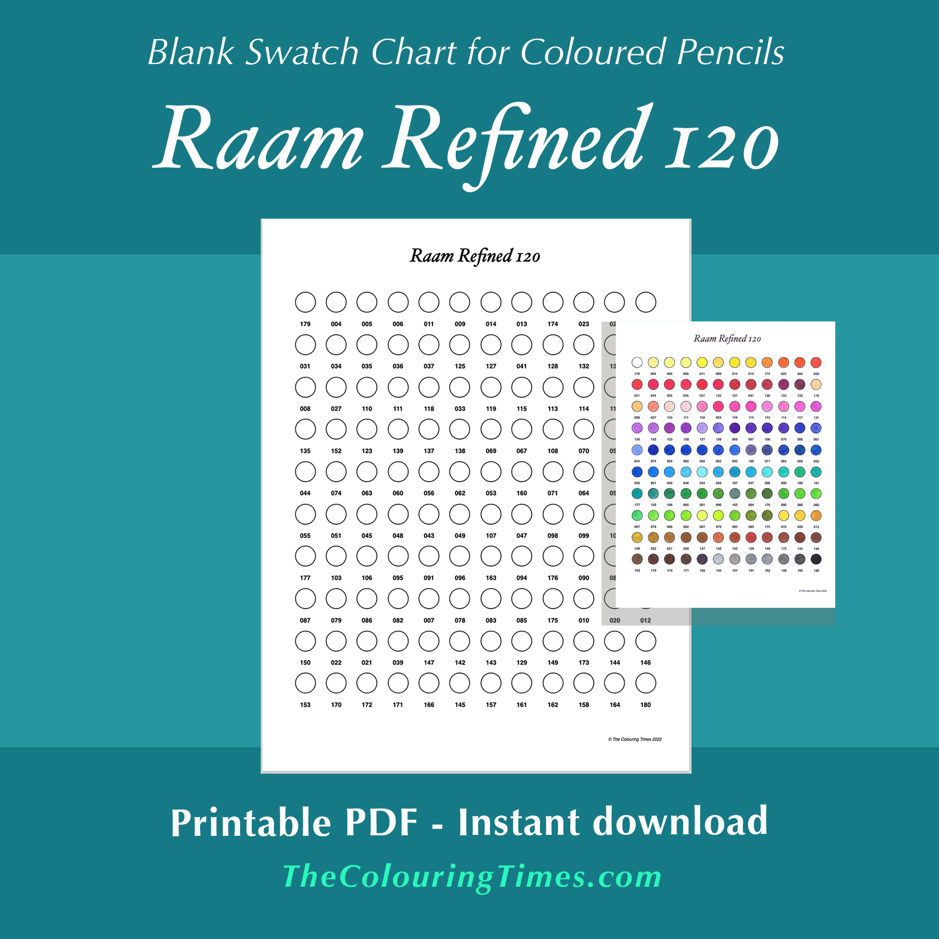 Raam Refined 120 Swatch Chart Template PDF - Payhip