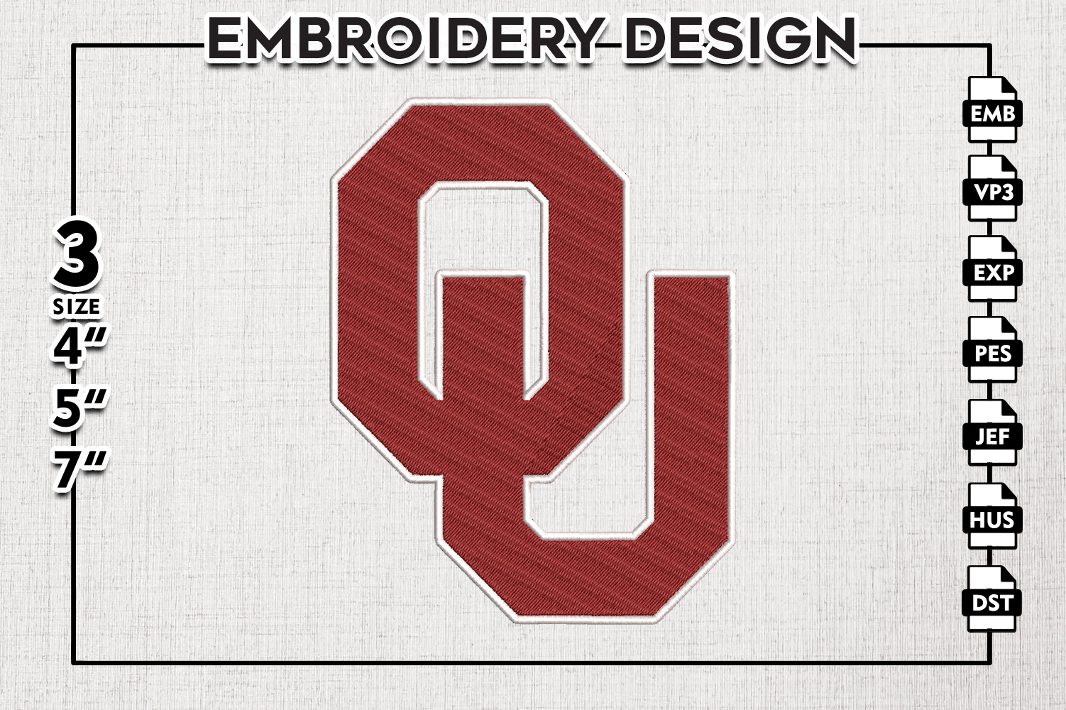 Oklahoma Sooners Football Team Embroidery file, NCAAF teams Embroidery ...