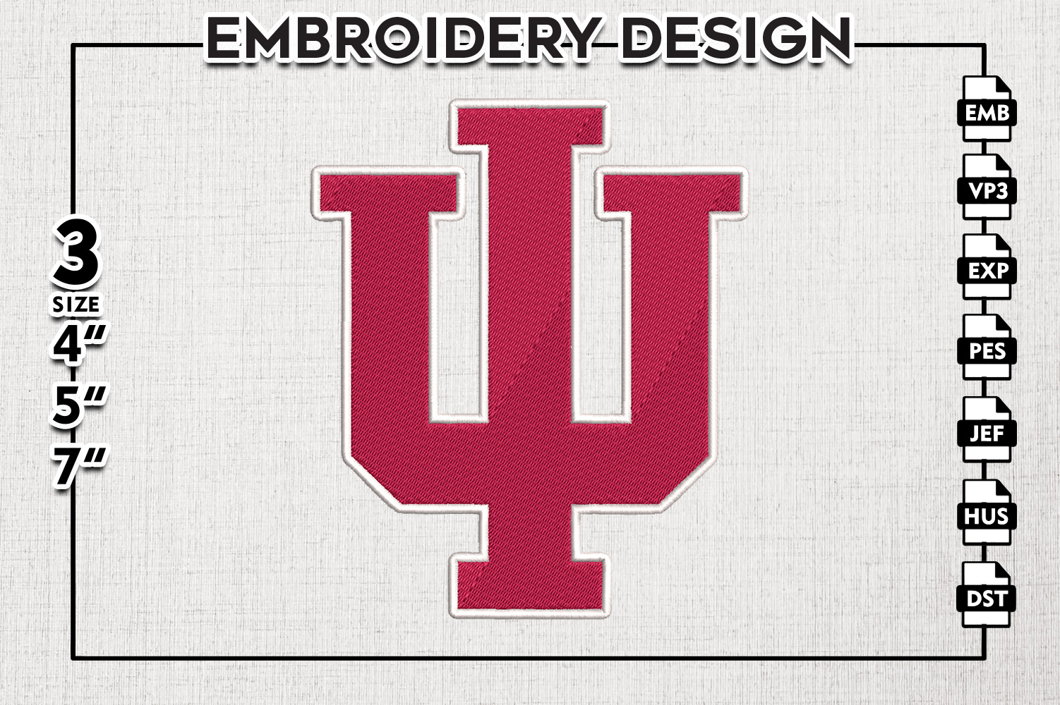 Indiana Hoosiers Football Team Embroidery file, NCAAF teams Embroidery ...
