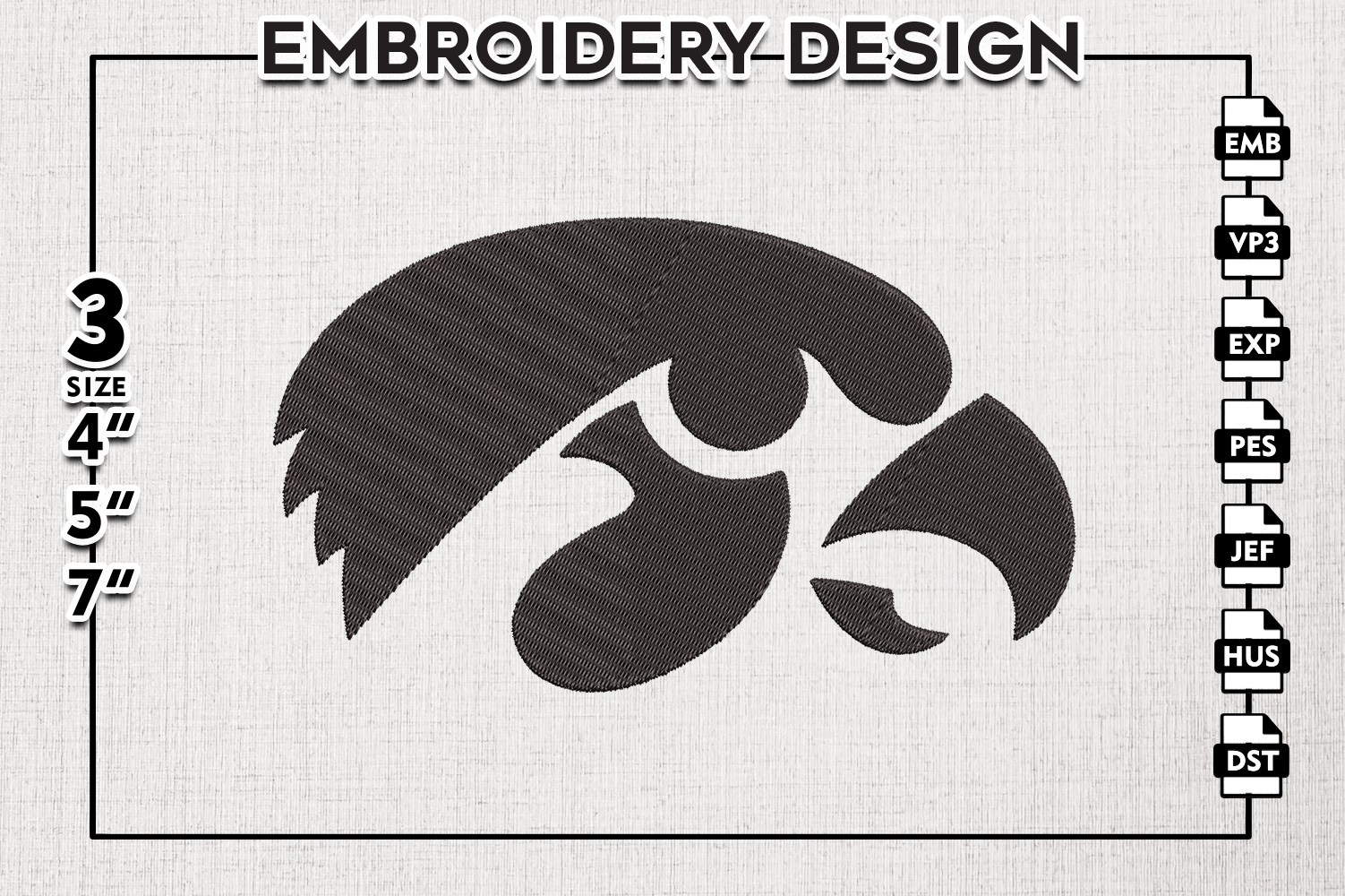 Iowa Hawkeyes Football Team Embroidery file, NCAAF teams Embroidery ...