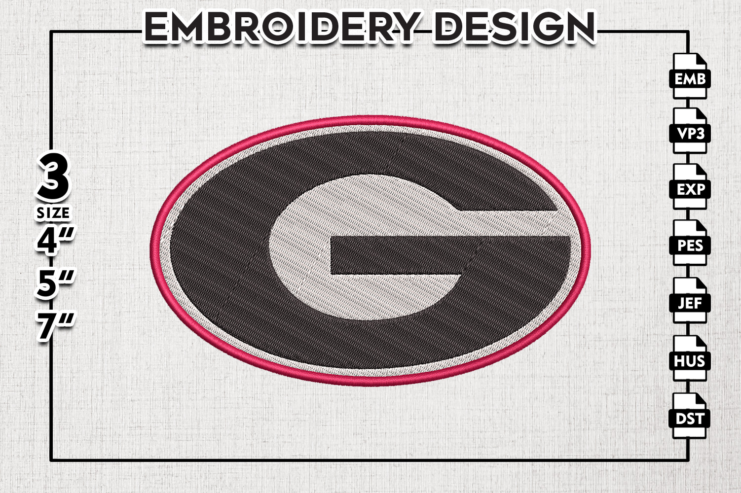 Georgia Bulldogs Football Team Embroidery file, NCAAF teams Embroidery ...