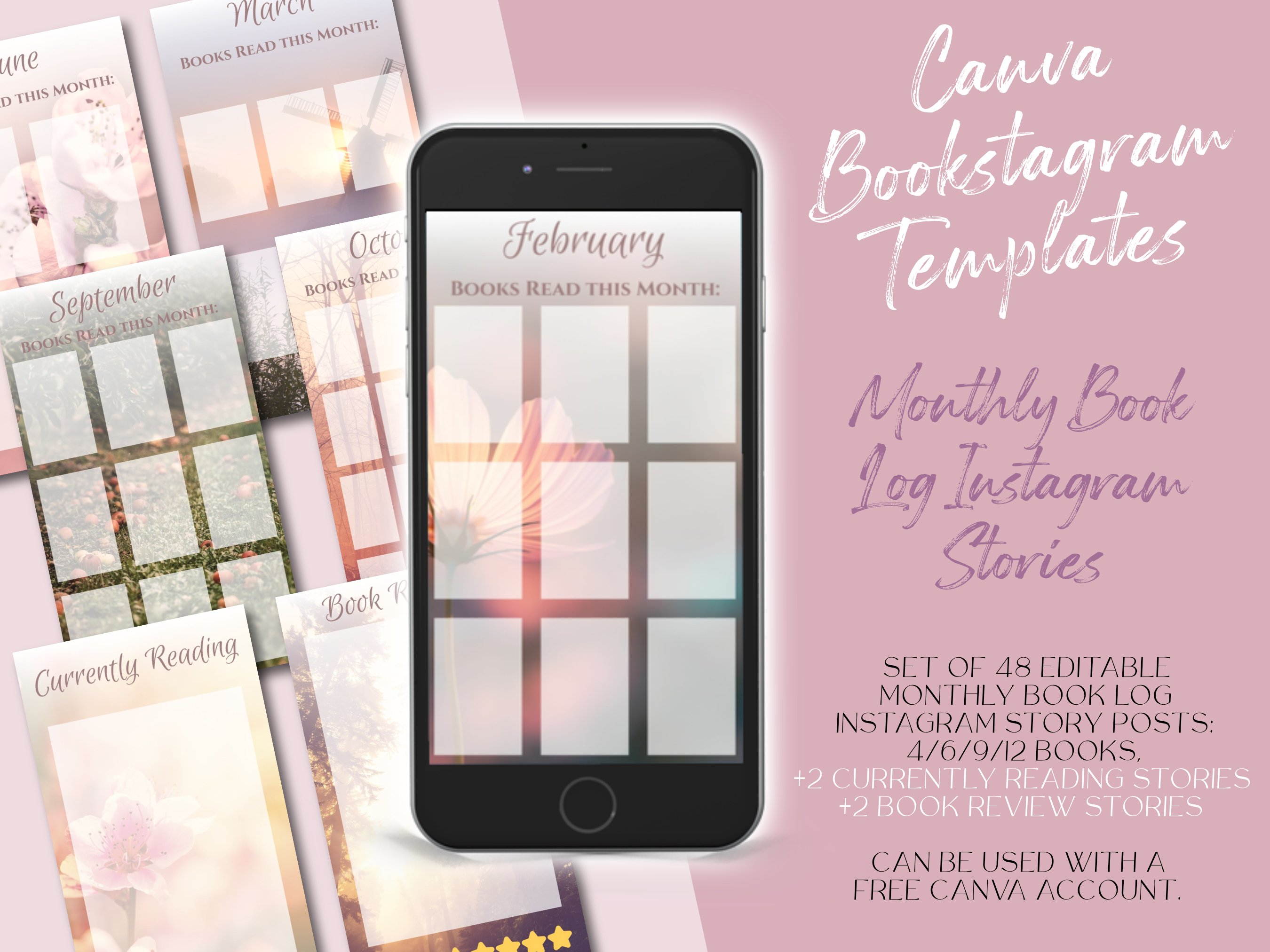 Misty Sunrise Instagram Story Templates for Bookstagram, Reading Log ...