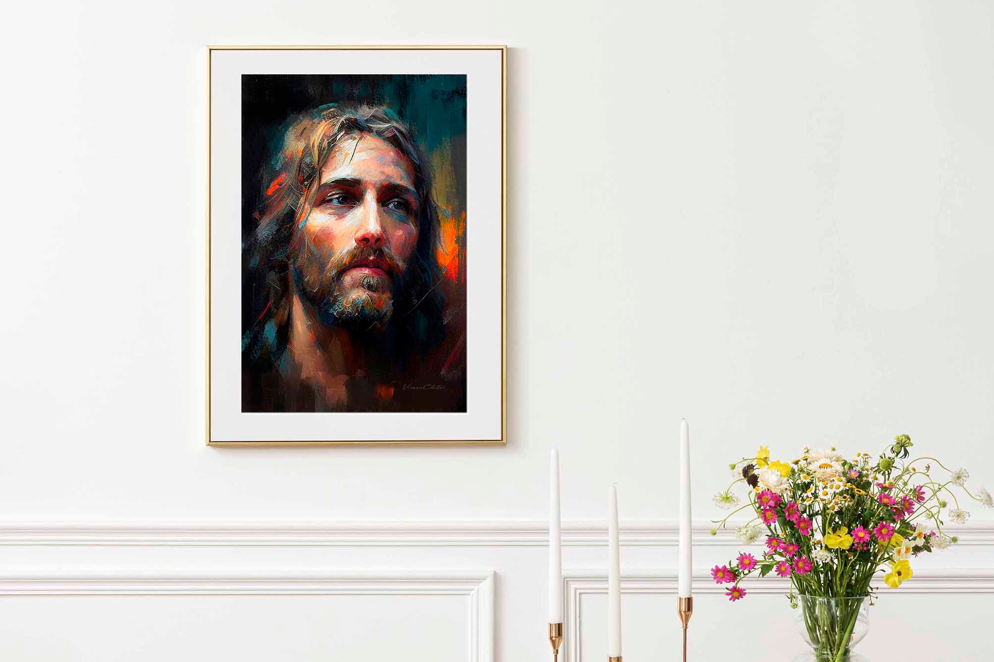 Unique Digital Painting of Jesus Christ in Traditional Impasto Oil ...