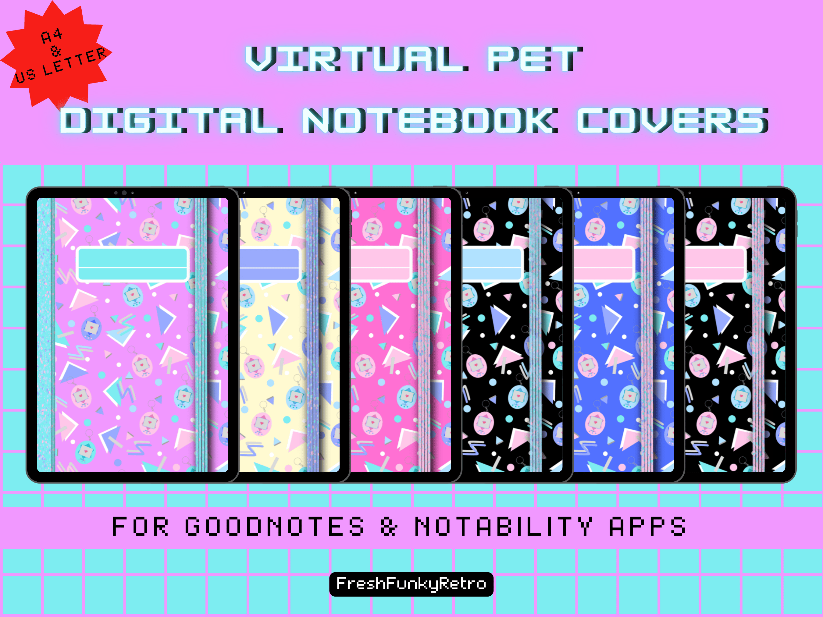 Virtual Pet Digital Notebook Covers | A4, US Letter | Goodnotes ...