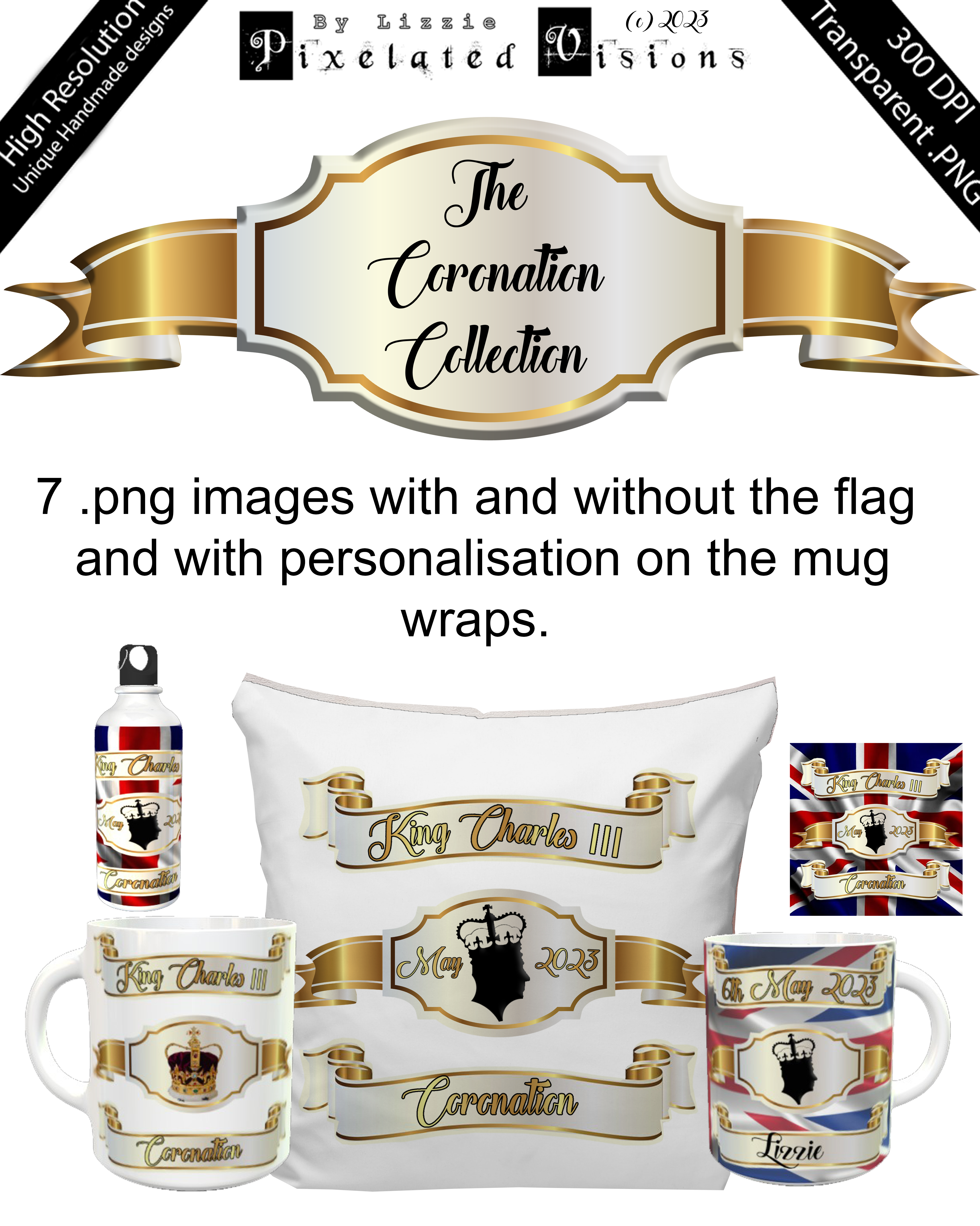 The Coronation Collection. Handmade elements totaling 7 Sublimation ...