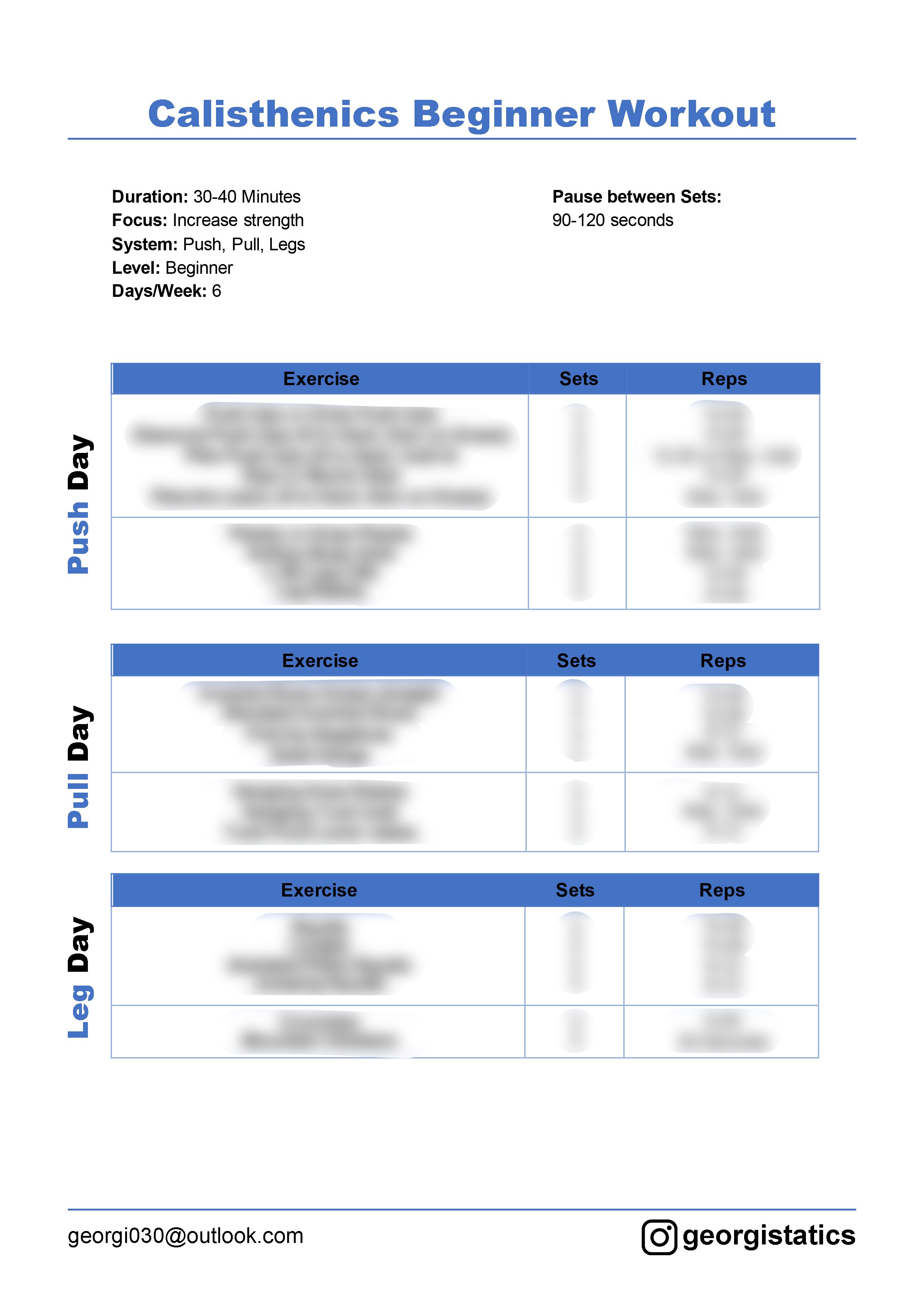 Calisthenics Workout plan for beginners - Payhip