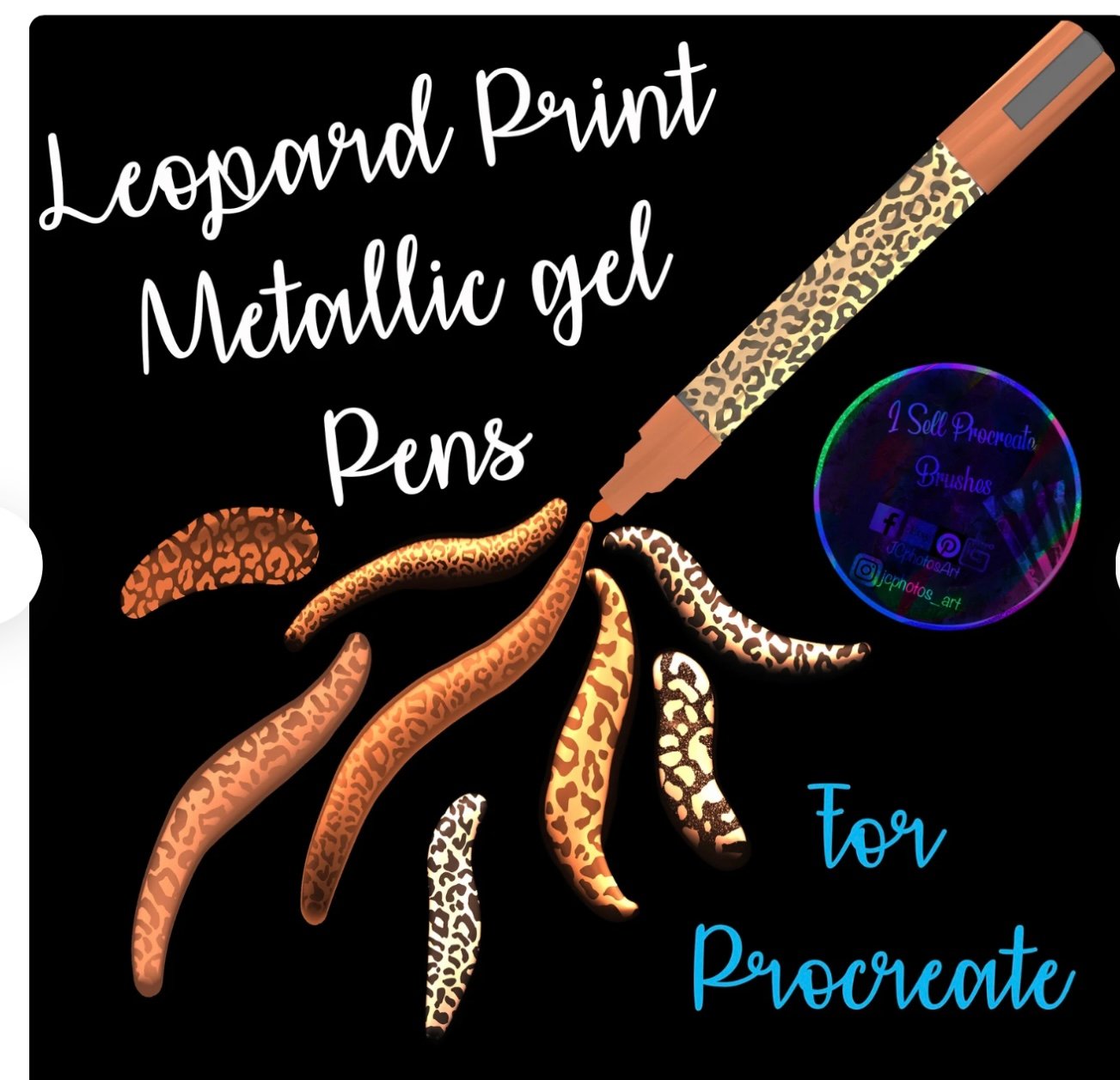 leopard print metallic animal print Procreate brushes shiny gel - Payhip