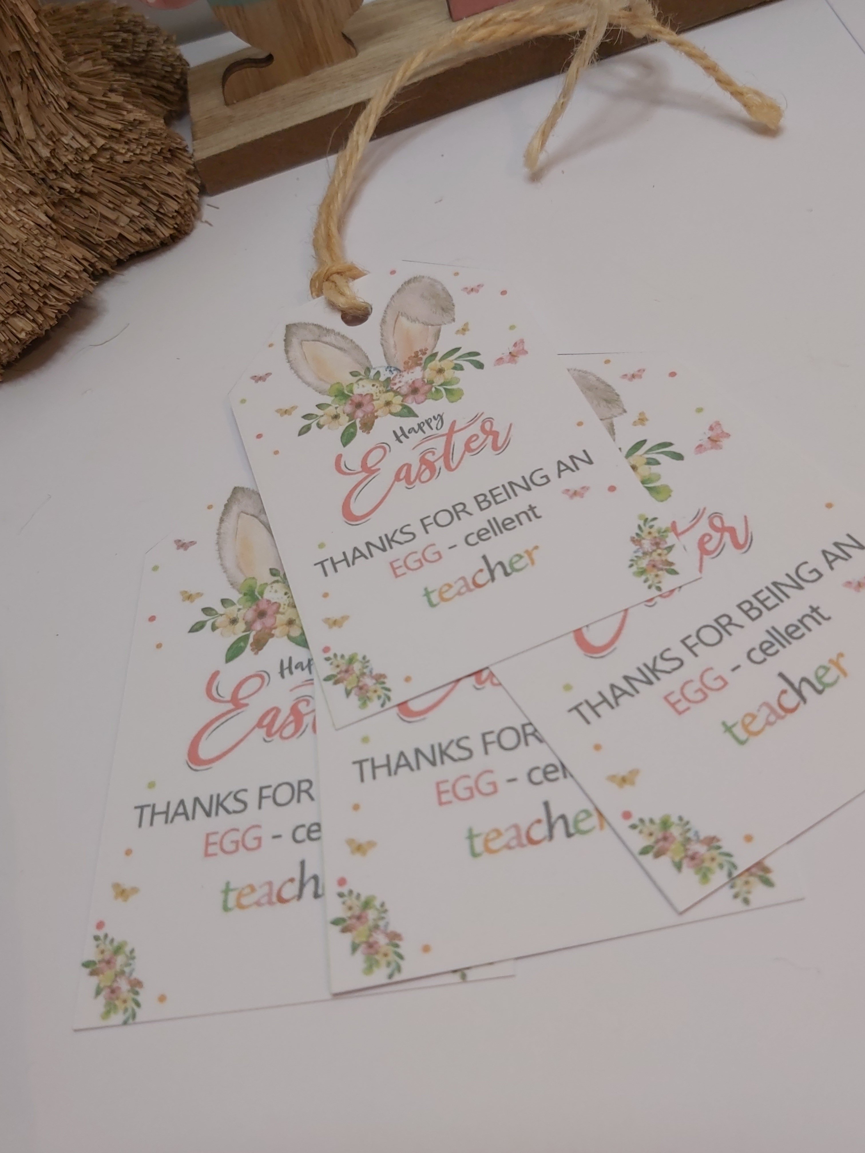 Thanks for being an Egg cellent teacher gift tag A with room for ...