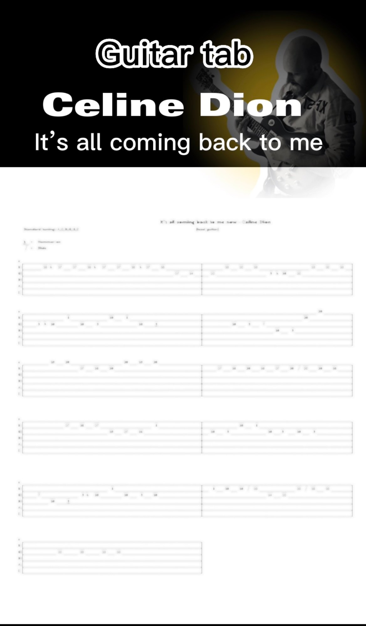 Celine Dion - It’s all coming back to me - guitar tab - Payhip