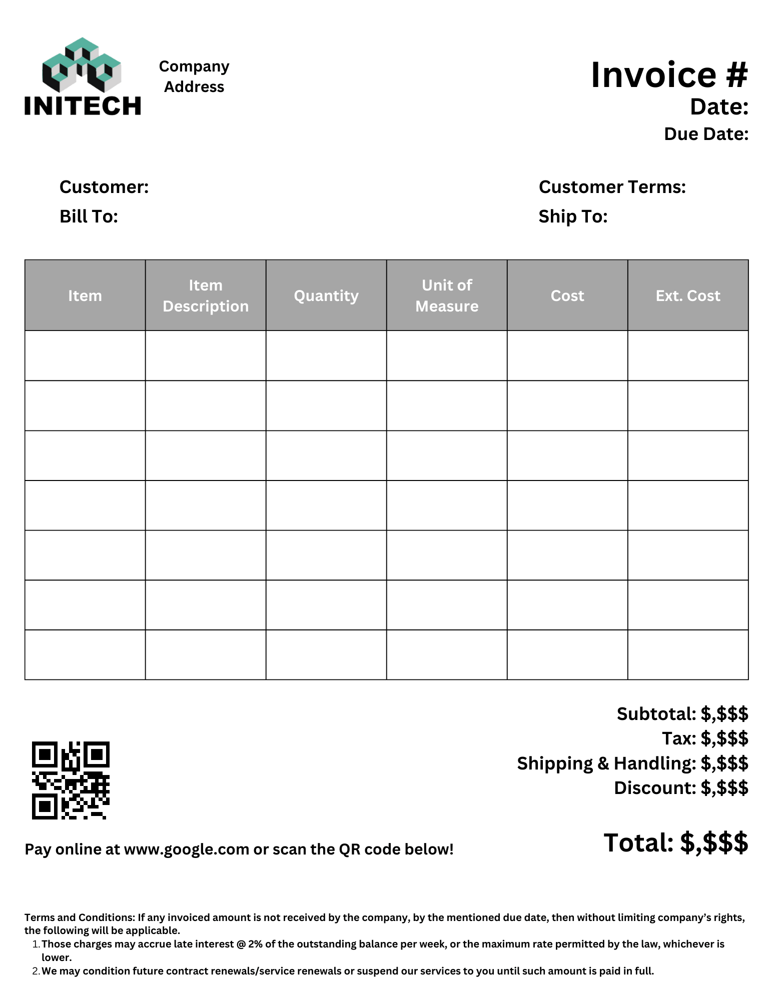 Initech Invoice - Payhip