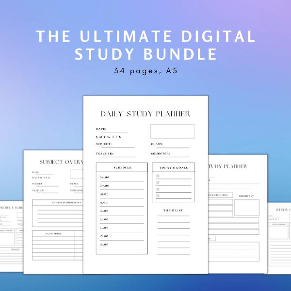 The Ultimate Digital Study Bundle: Stay Organized and On Top of Your ...