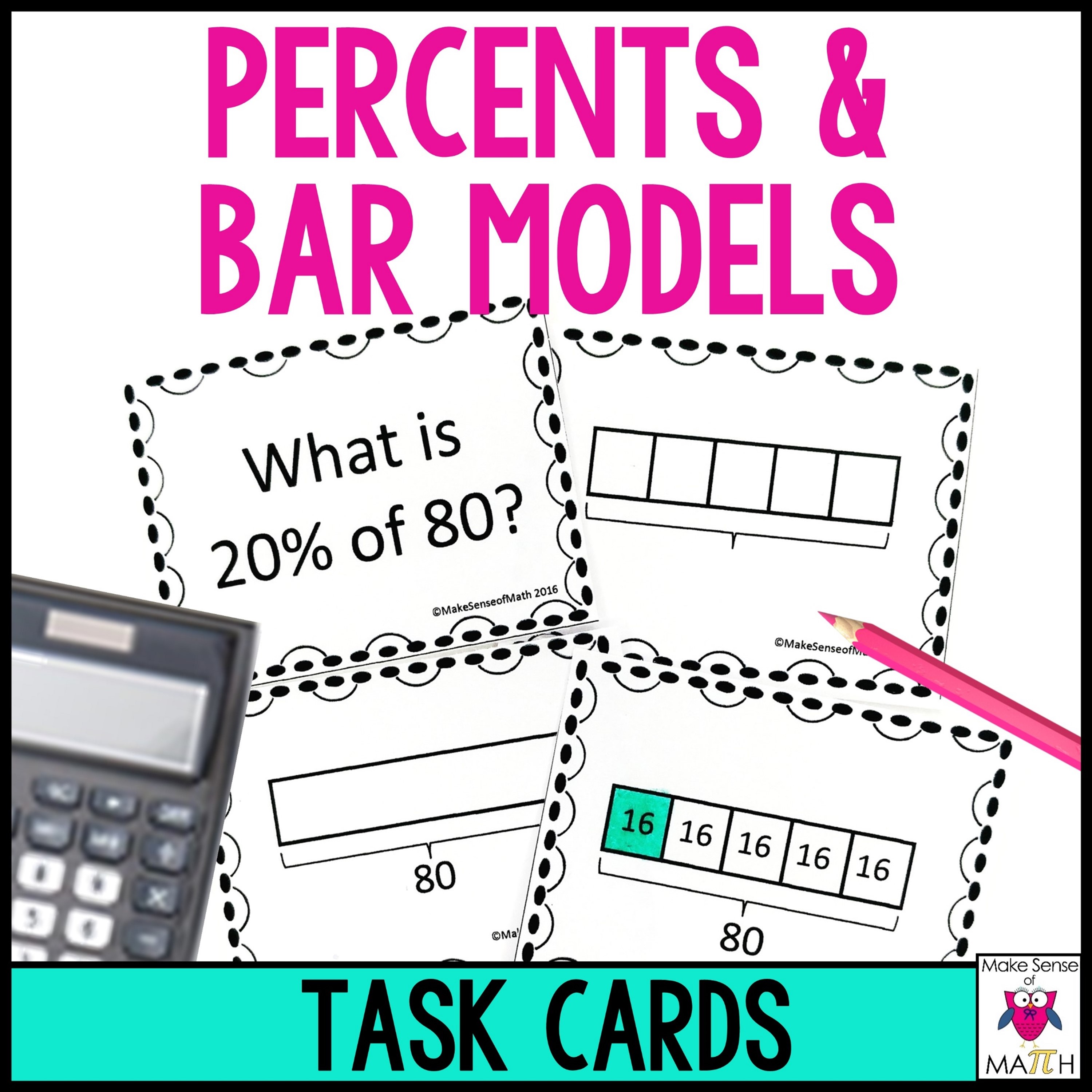 Percent Bar Models Anchor Charts Posters | Percent Part Whole