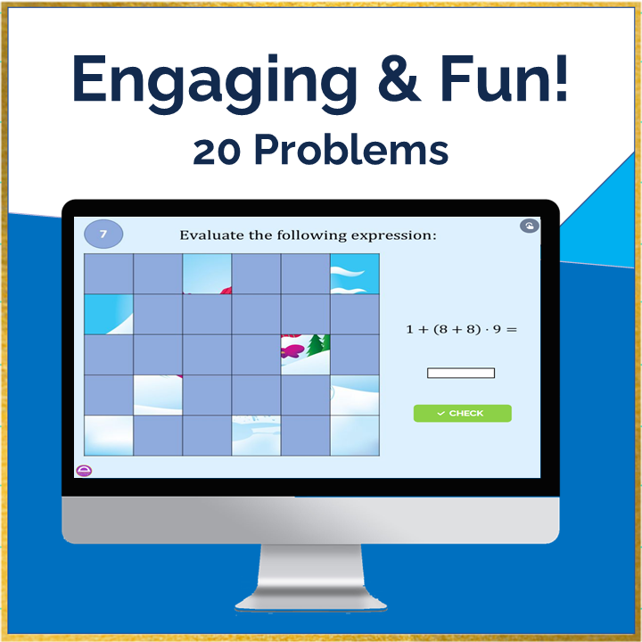 Winter Order of Operations | Mystery Picture Digital Activity