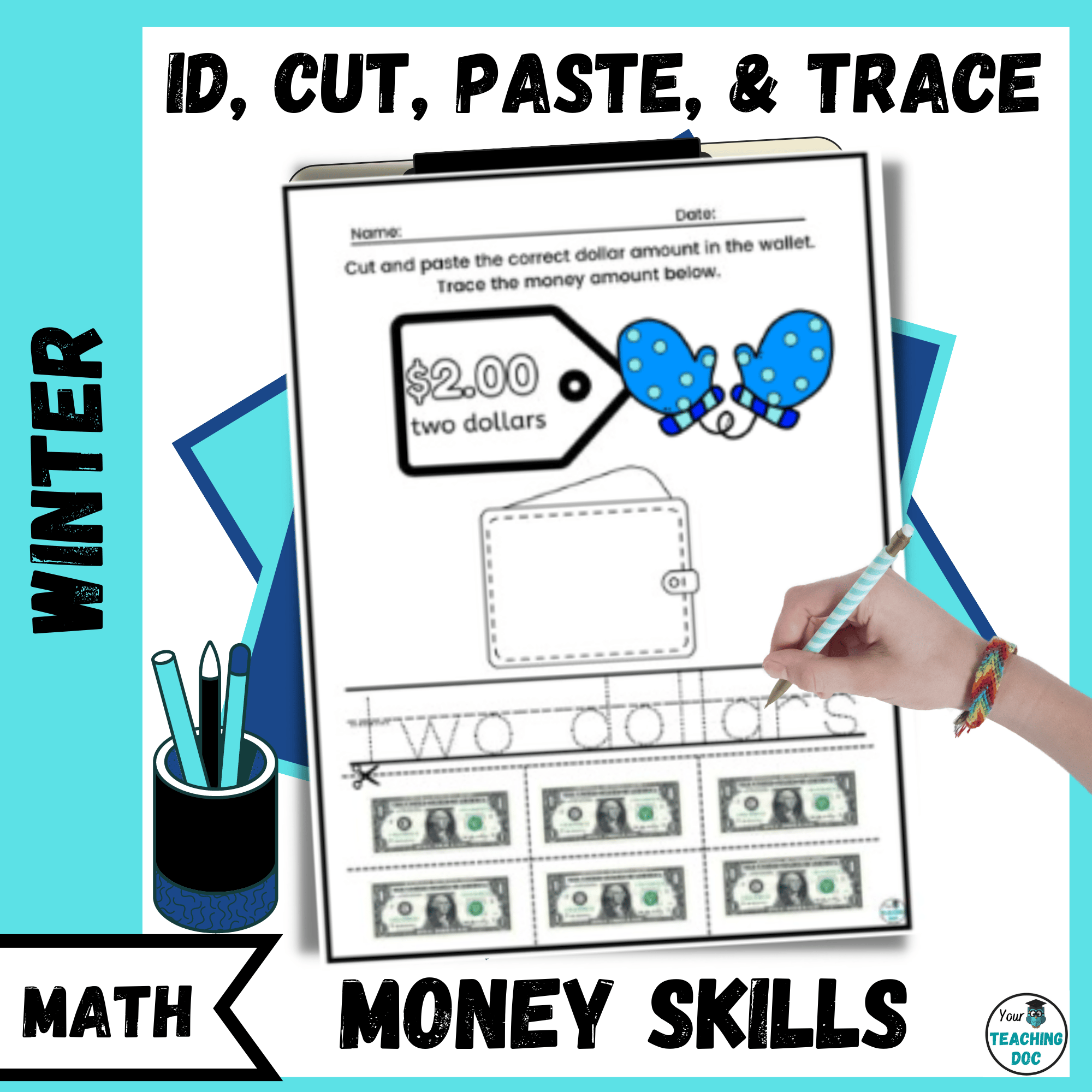 Spring Counting Mixed Money Math Life Skills PLUS Task Cards 3 Levels