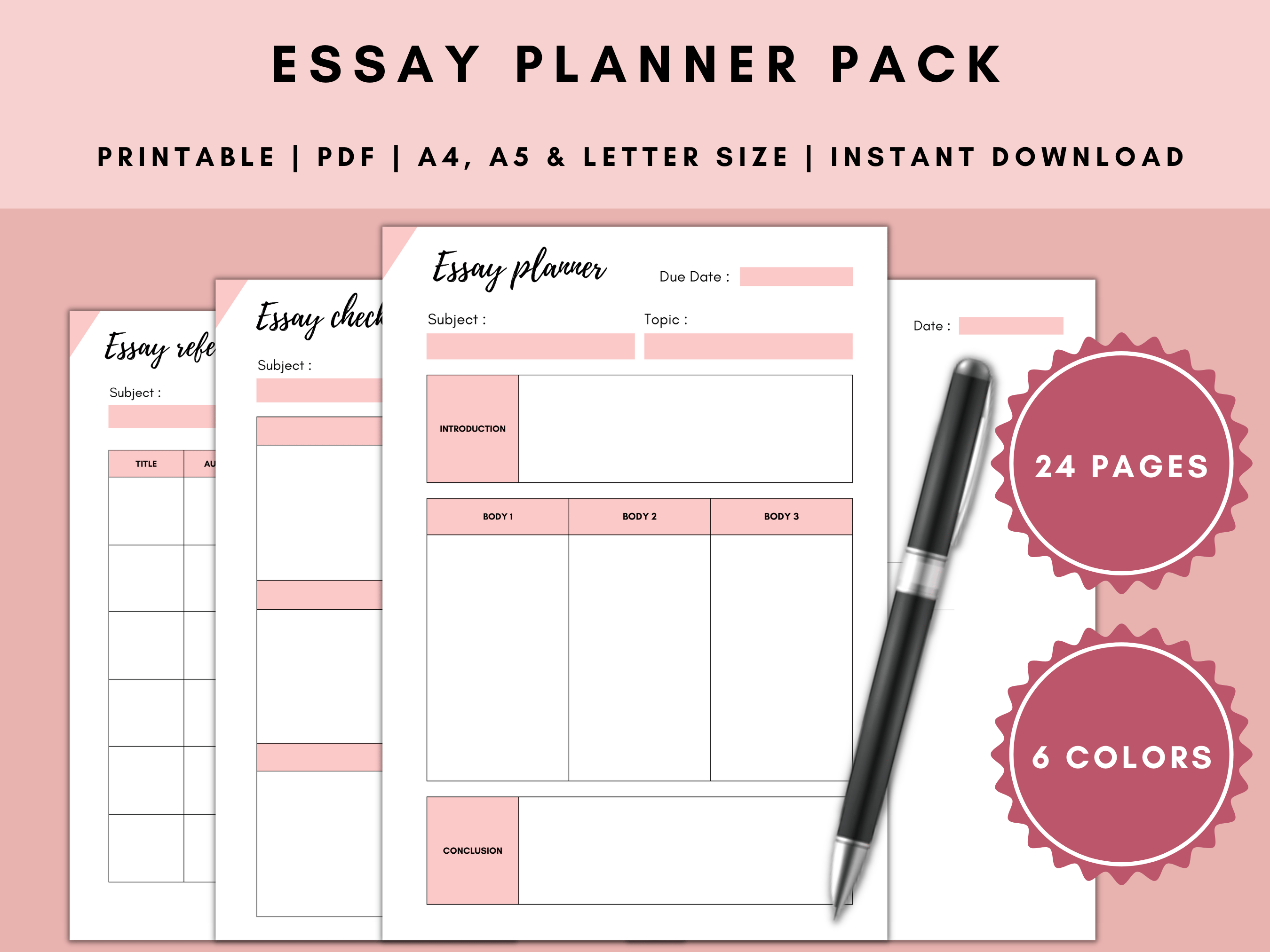 Student Planner Printable | Academic Planner | Homeschool Planner ...