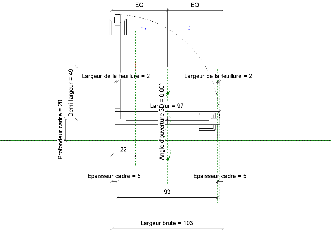 Famille de porte simple paramétrique Revit avec annotation intégrée ...