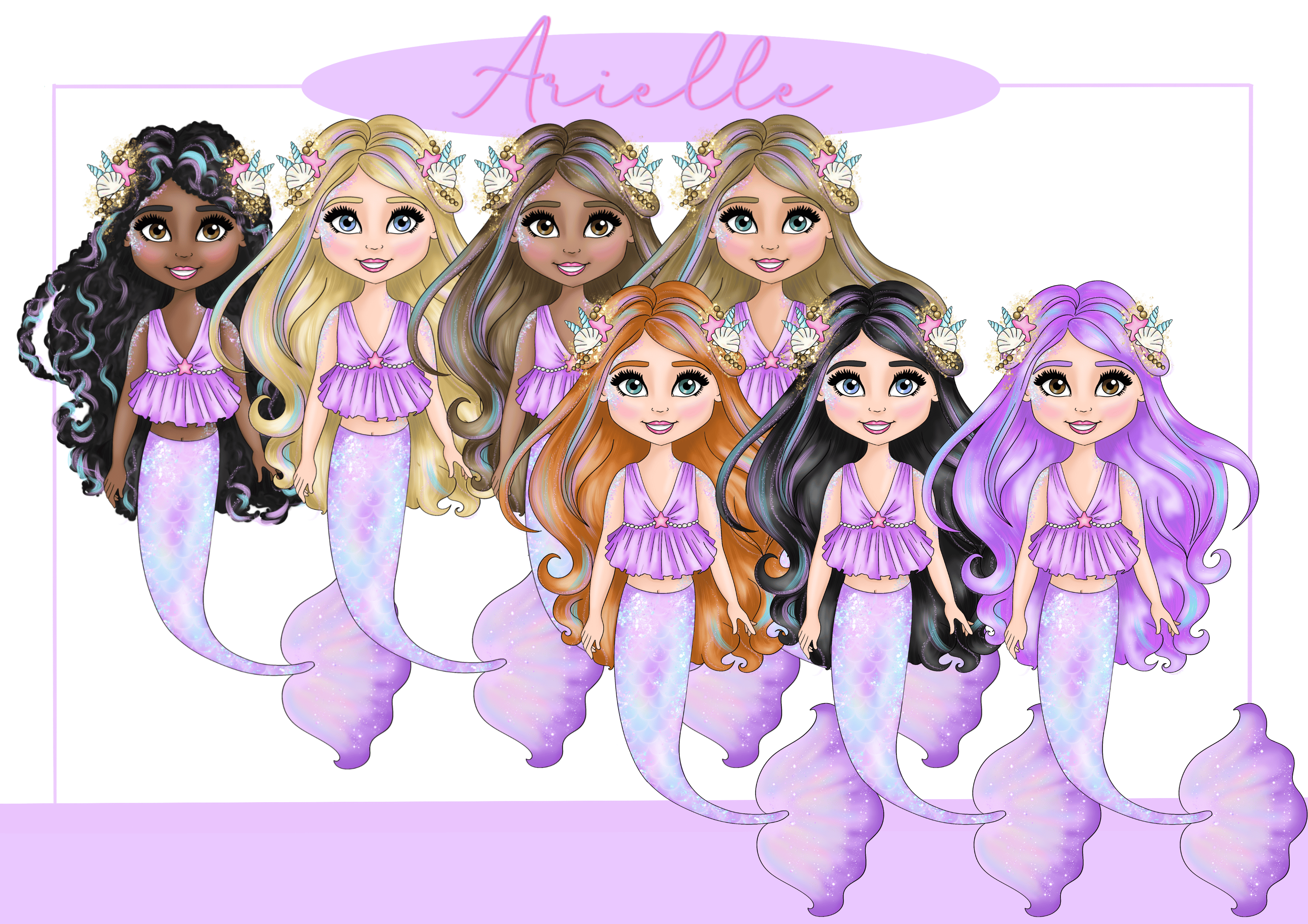 Arielle Purple Mermaid Character Bundle - Payhip
