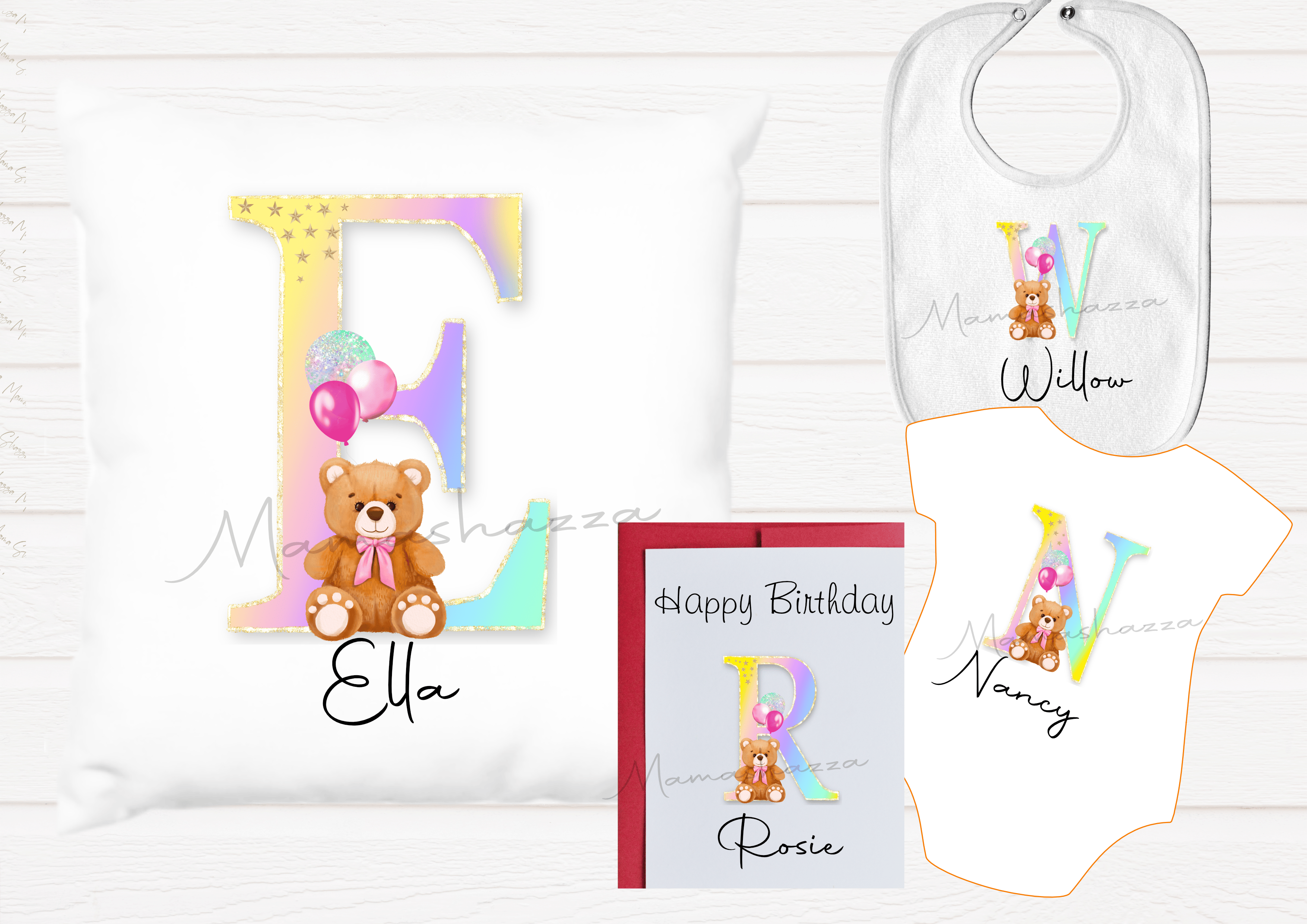 Alphabet rainbow - ted - Pink - Payhip