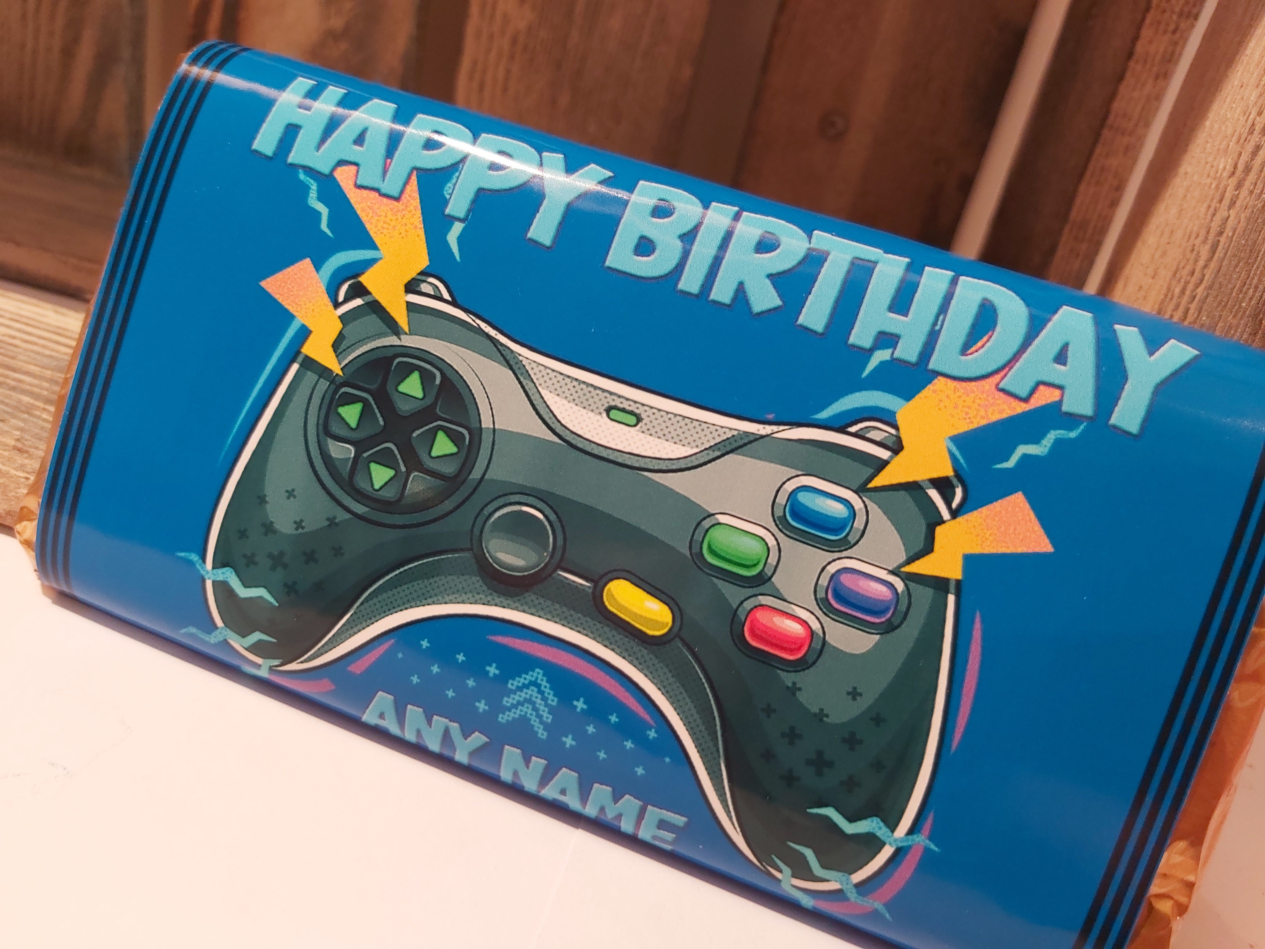 Birthday bundle gaming theme chocolate wrappers sized to fit 110g ...