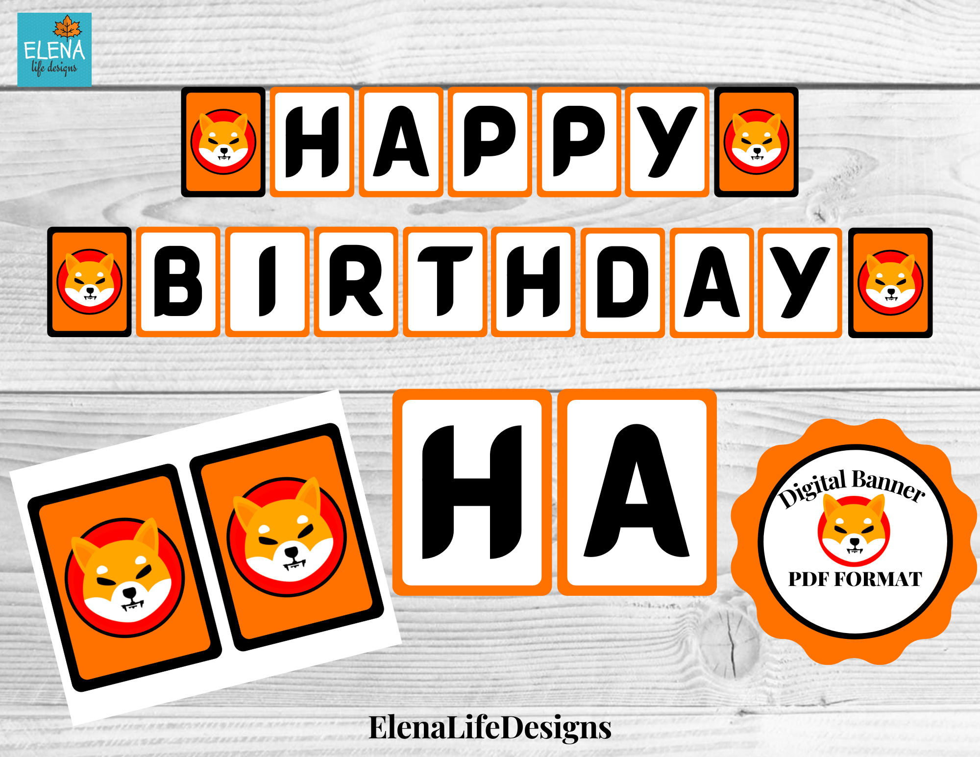 Shiba Inu Happy Birthday Banner - Shiba Inu Banner - Crypto Banner ...