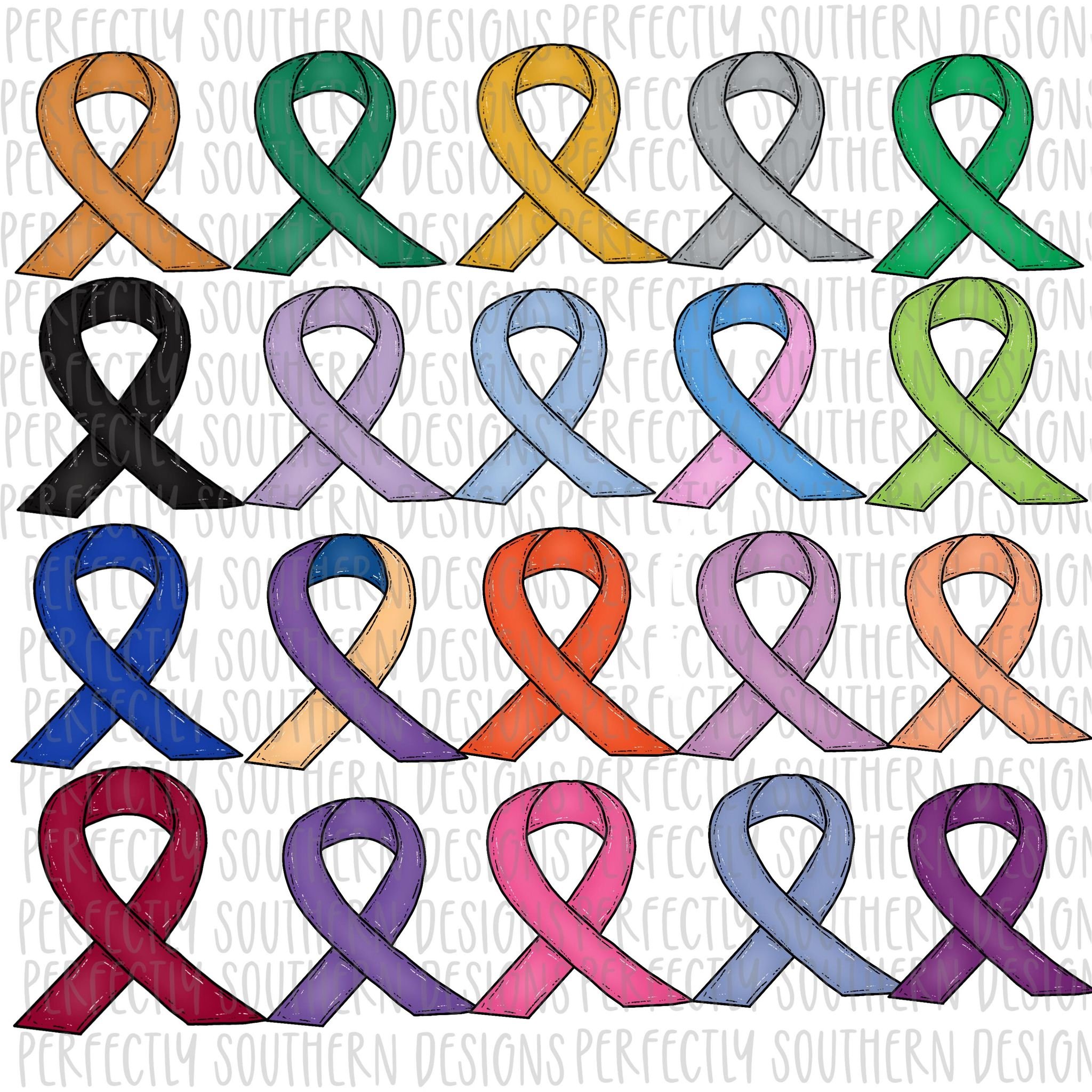 Awareness ribbons clipart bundle - Payhip