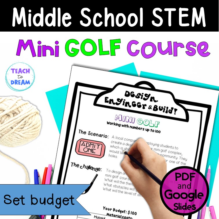 Middle School STEM Task | Mini Golf STEAM Challenge
