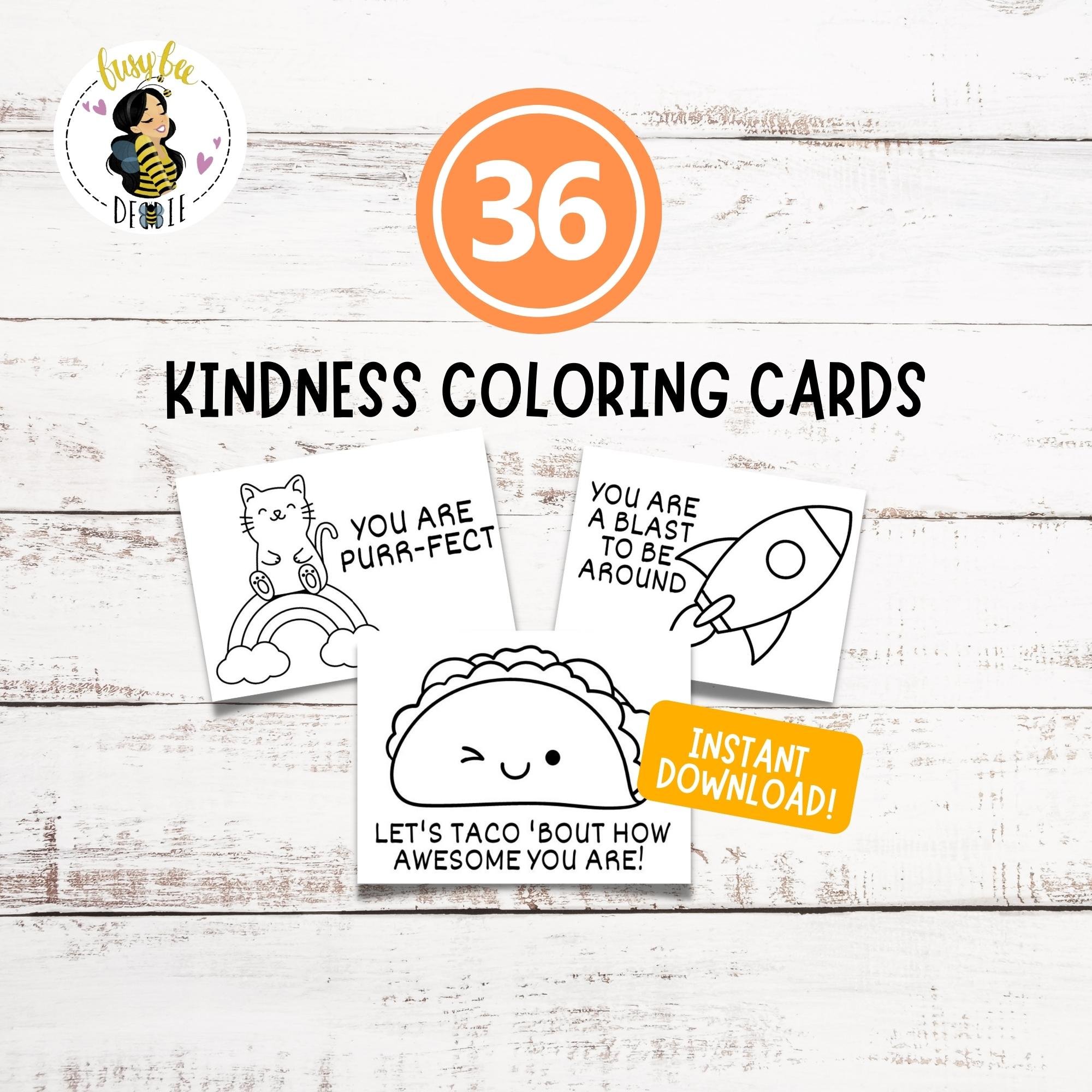 Compliment Cards | Kindness Cards to Color | Printable Positivity Cards ...