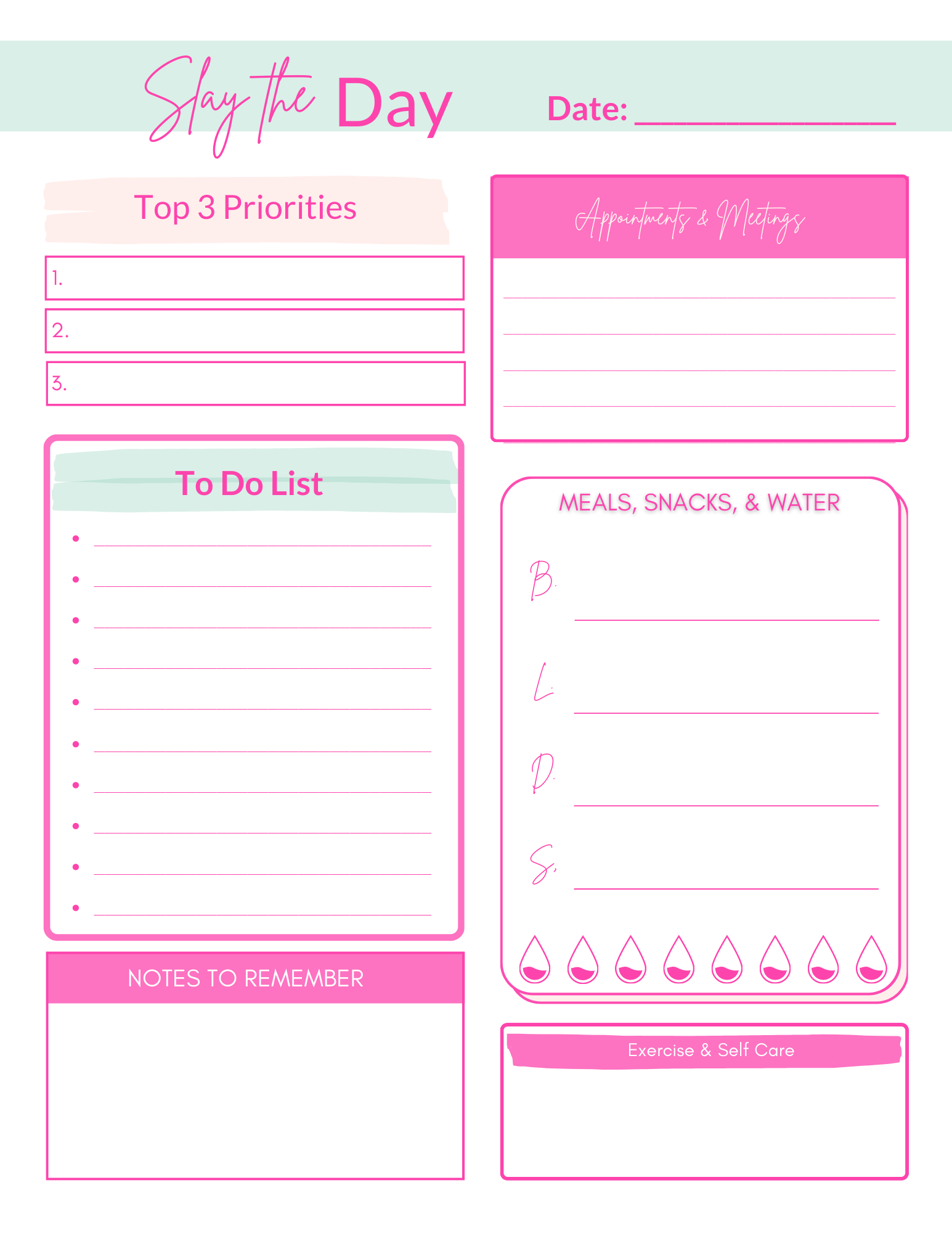 Boss Babe Pink Slay The Day Template - Payhip