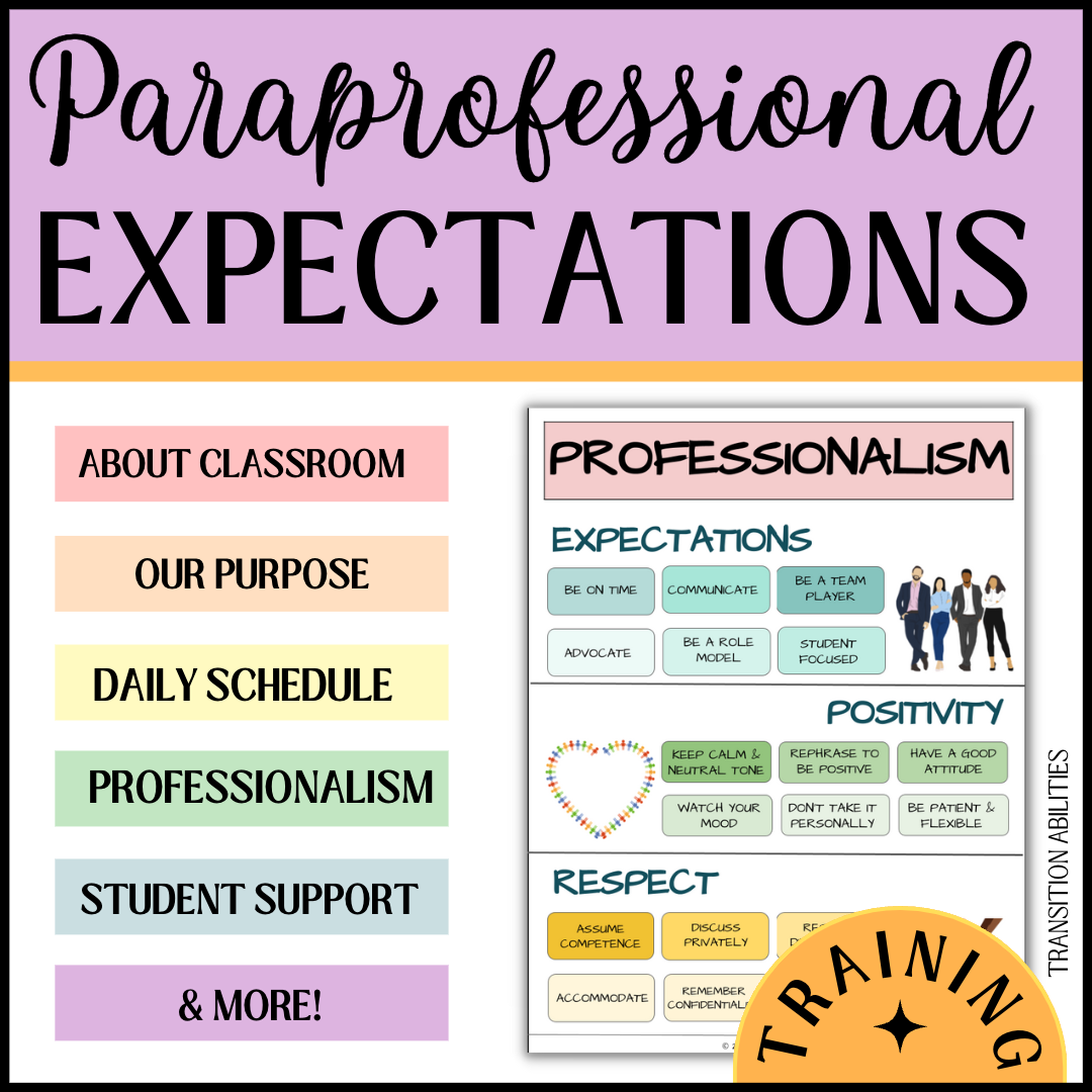 Classroom Info & Para Expectations | Para Training