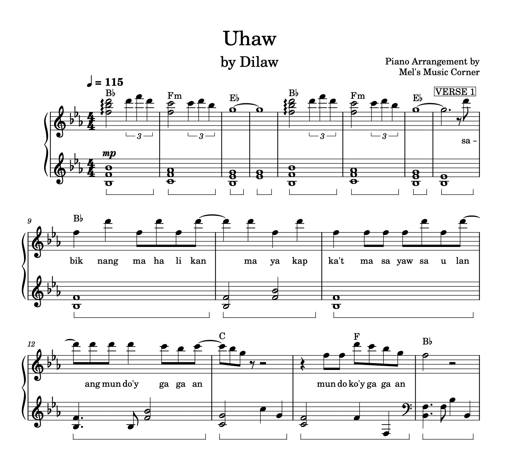 Uhaw by Dilaw SHEET MUSIC or MIDI - Payhip
