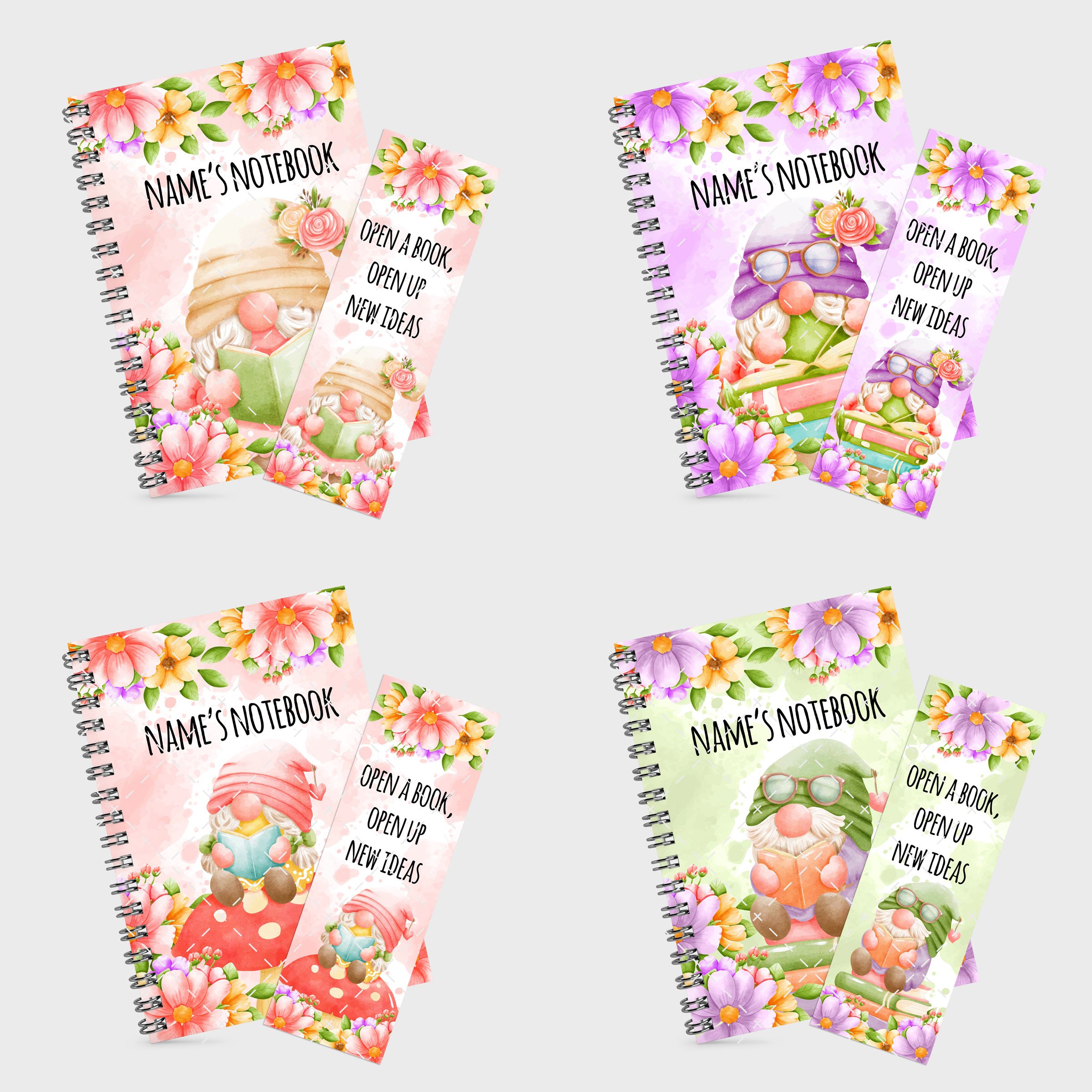 Reading Gnome Notebook and Bookmark Design - Payhip