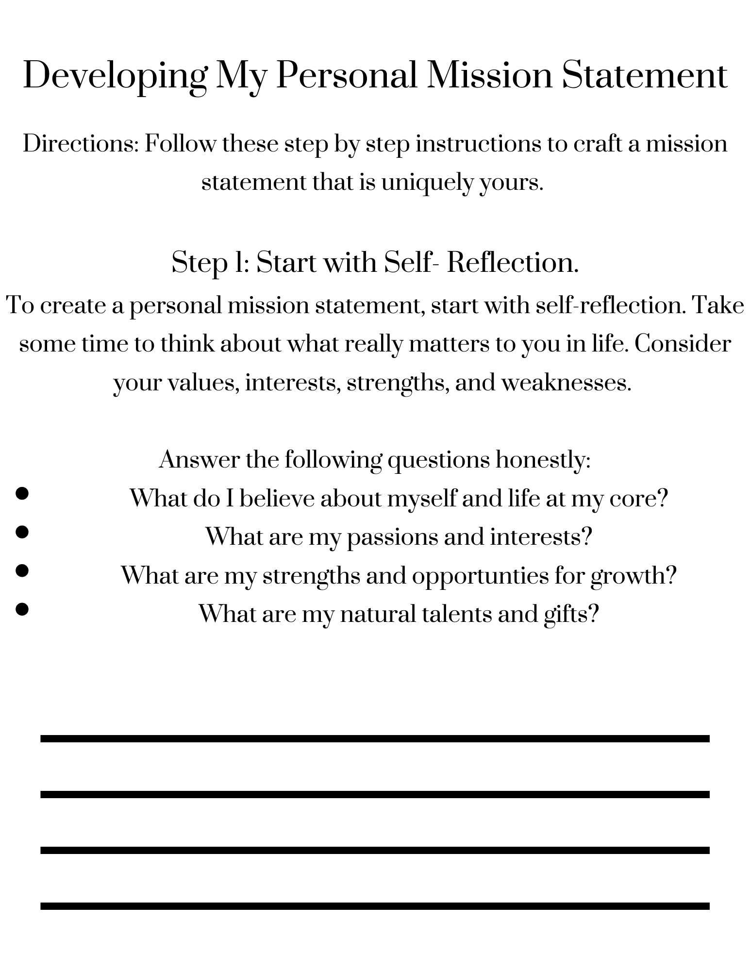 Developing Your Personal Mission Statement - Payhip